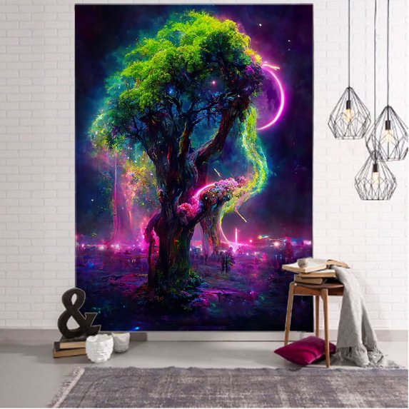 Tapestry Fantasy Starry Sky Wall Hanging Cloth Cartoon Fantasy Home ...