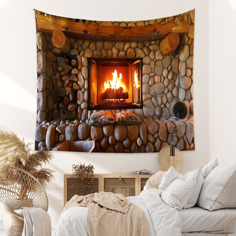 Tapestry Fireplace Art Tapestries Living Room Bedroom Wall Hanging Home ...