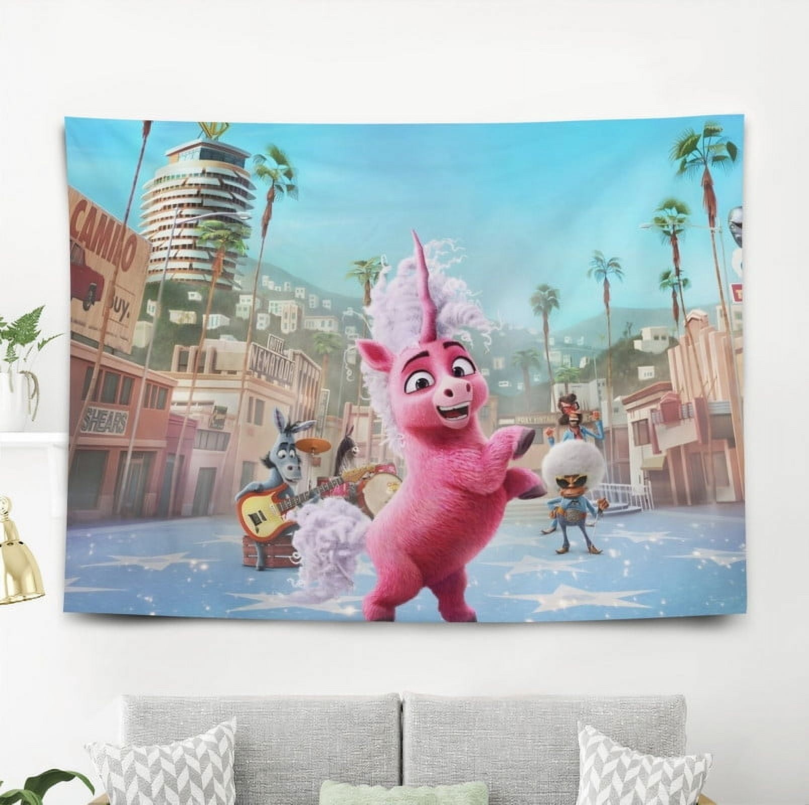 Tapestry For Thelma the Unicorn Cartoon College Dorm Living Room And ...