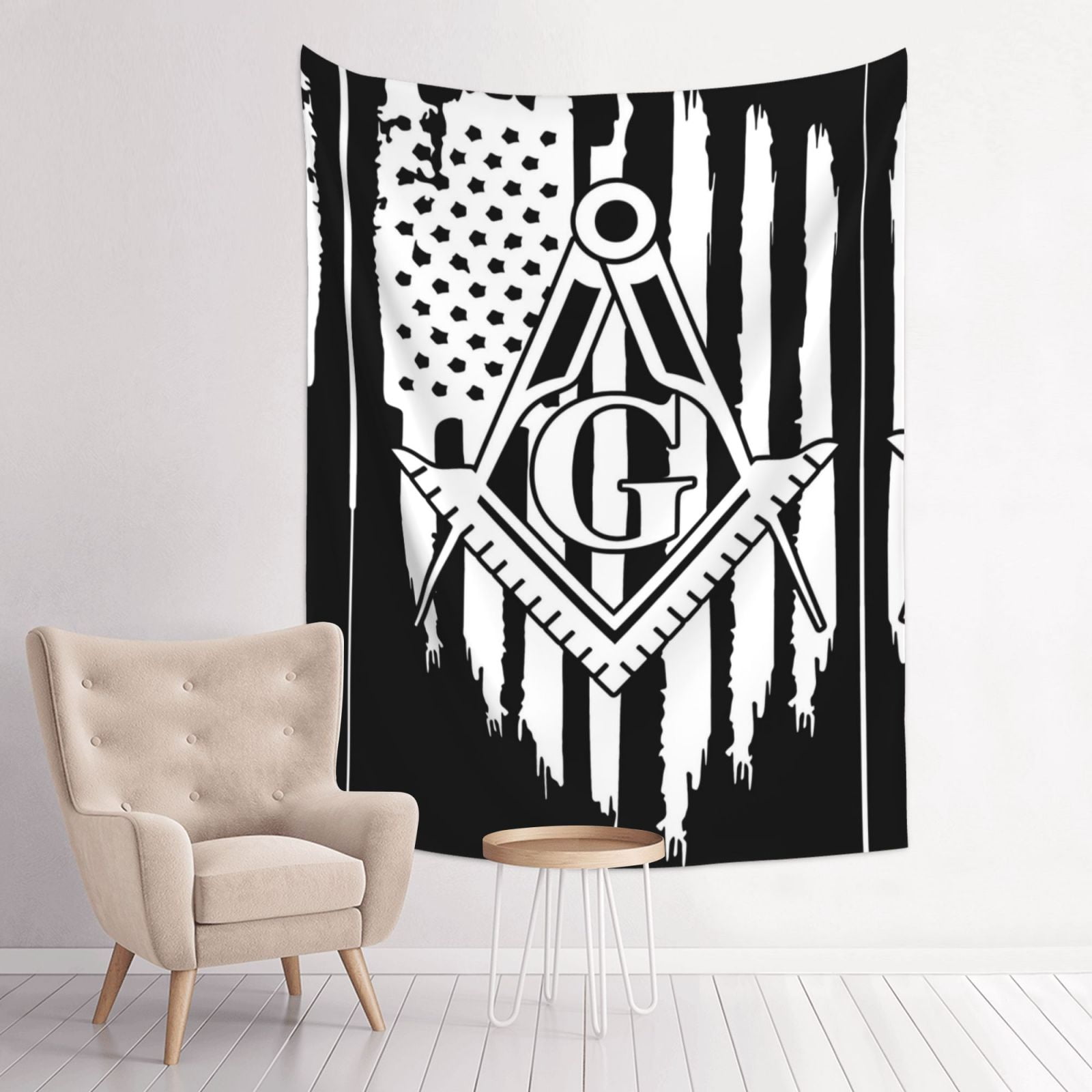 Tapestry Freemason Masonic Flag Art Print Mural For Bedroom Living Room ...