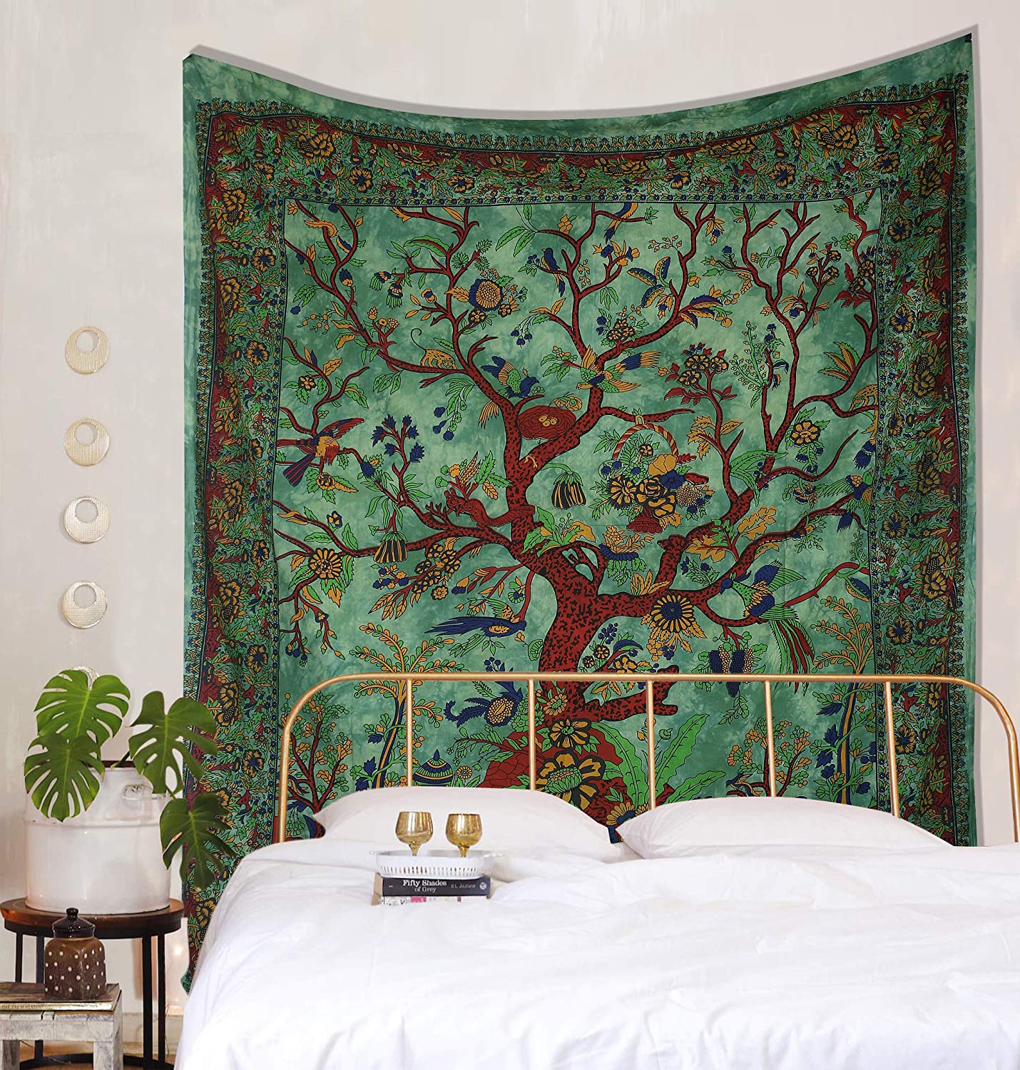 Tapestry Green Tree of Life Hanging Psychedelic Tapestries Indian ...