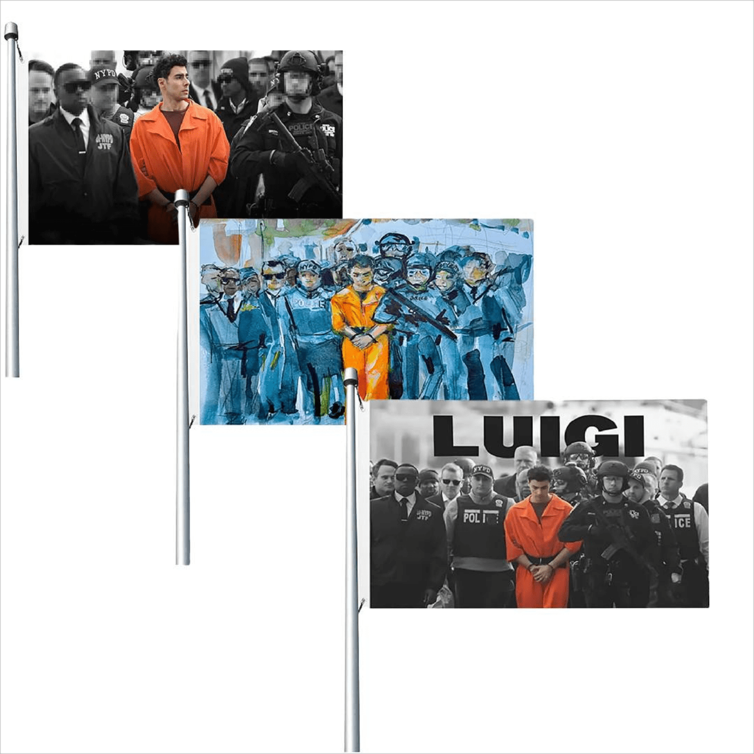 Tapestry Luigi Mangione Fun Flag 3x5 Feet with 2 Stainless Grommets ...