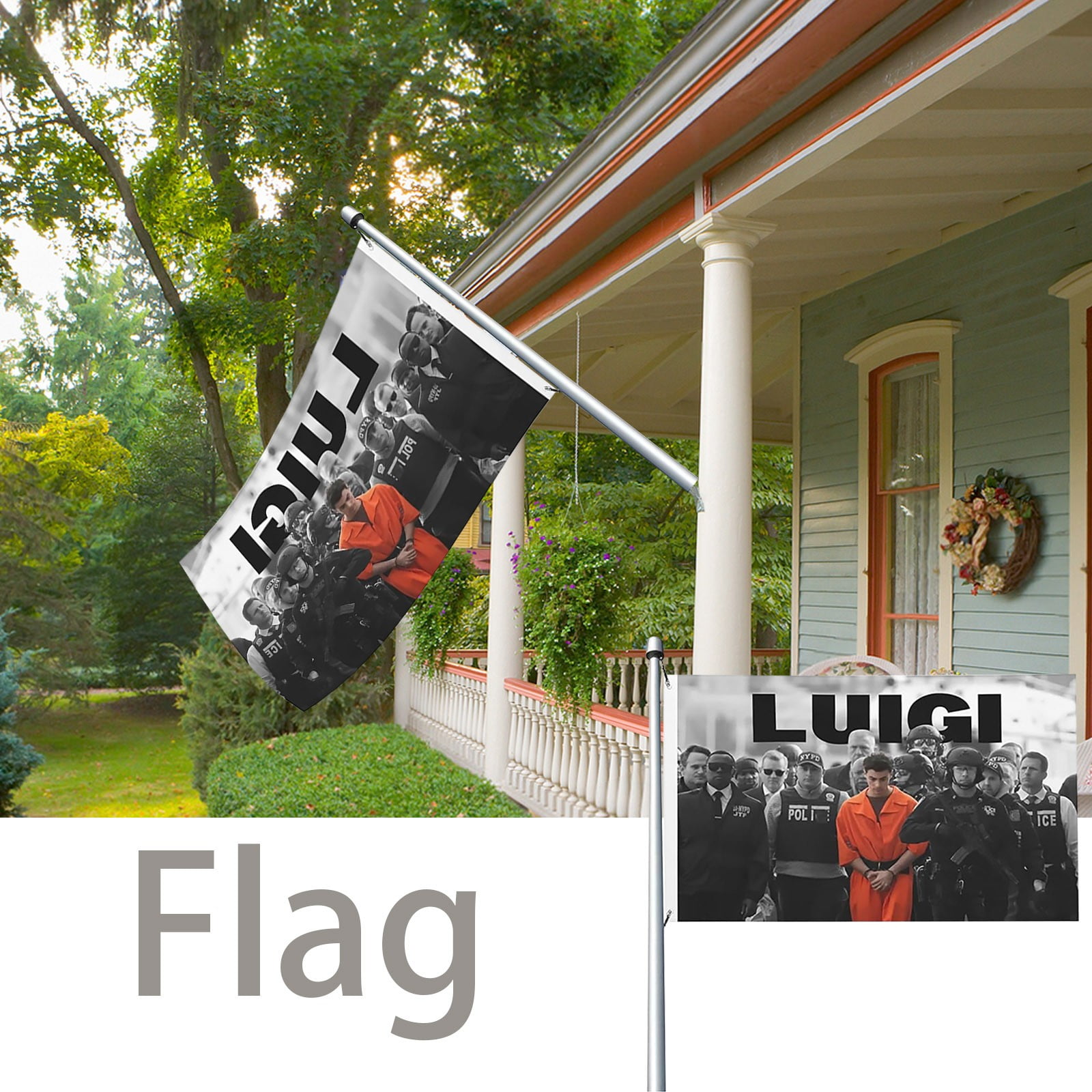 Tapestry Luigi Mangione Fun Flag 3x5 Feet with 2 Stainless Grommets ...