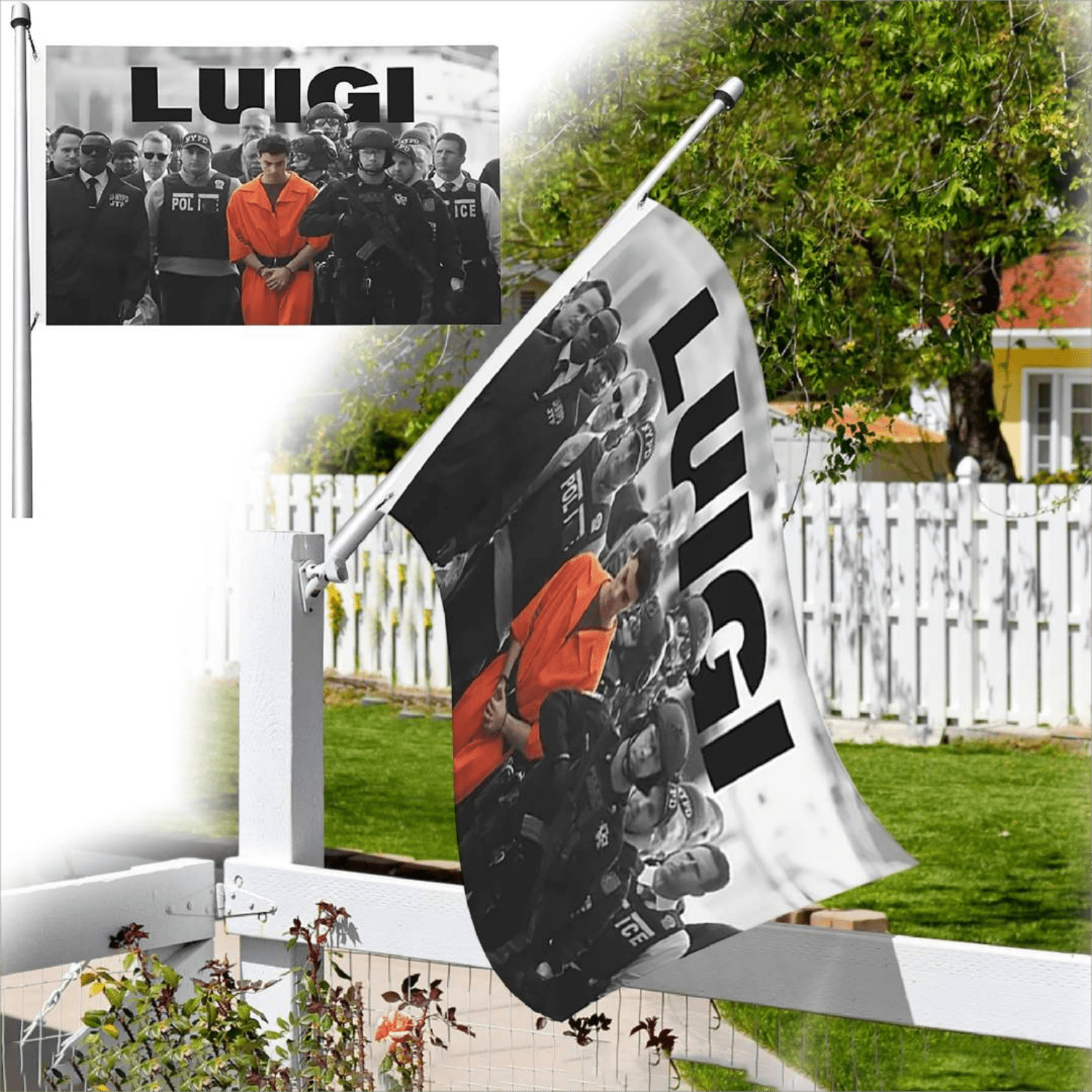 Tapestry Luigi Mangione Print Flag 3x5 Feet Freedom Defence Flag ...