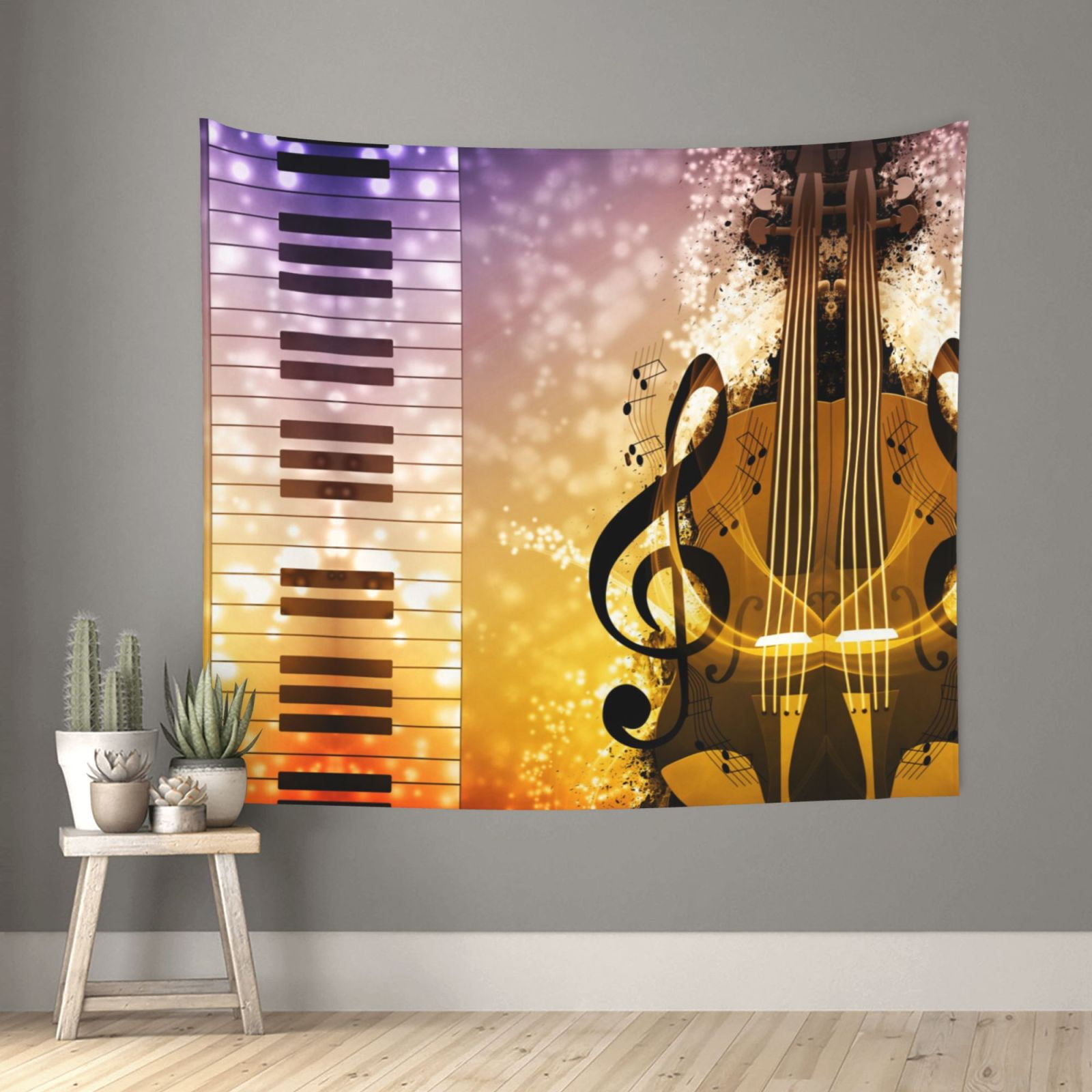 Tapestry Music Note Piano Pattern Backdrop Tapestry Wall Haning For ...