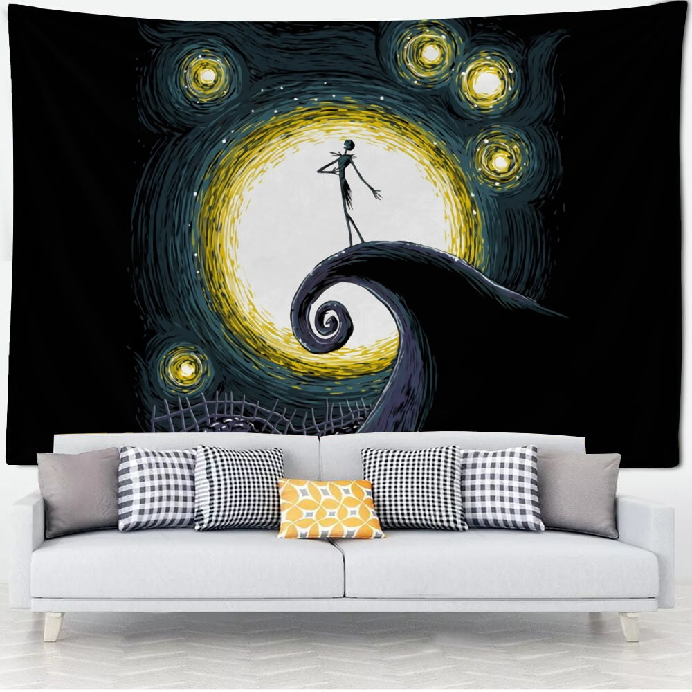 Tapestry Nightmare Before Christmas Wall Art Tapestry Halloween Room ...