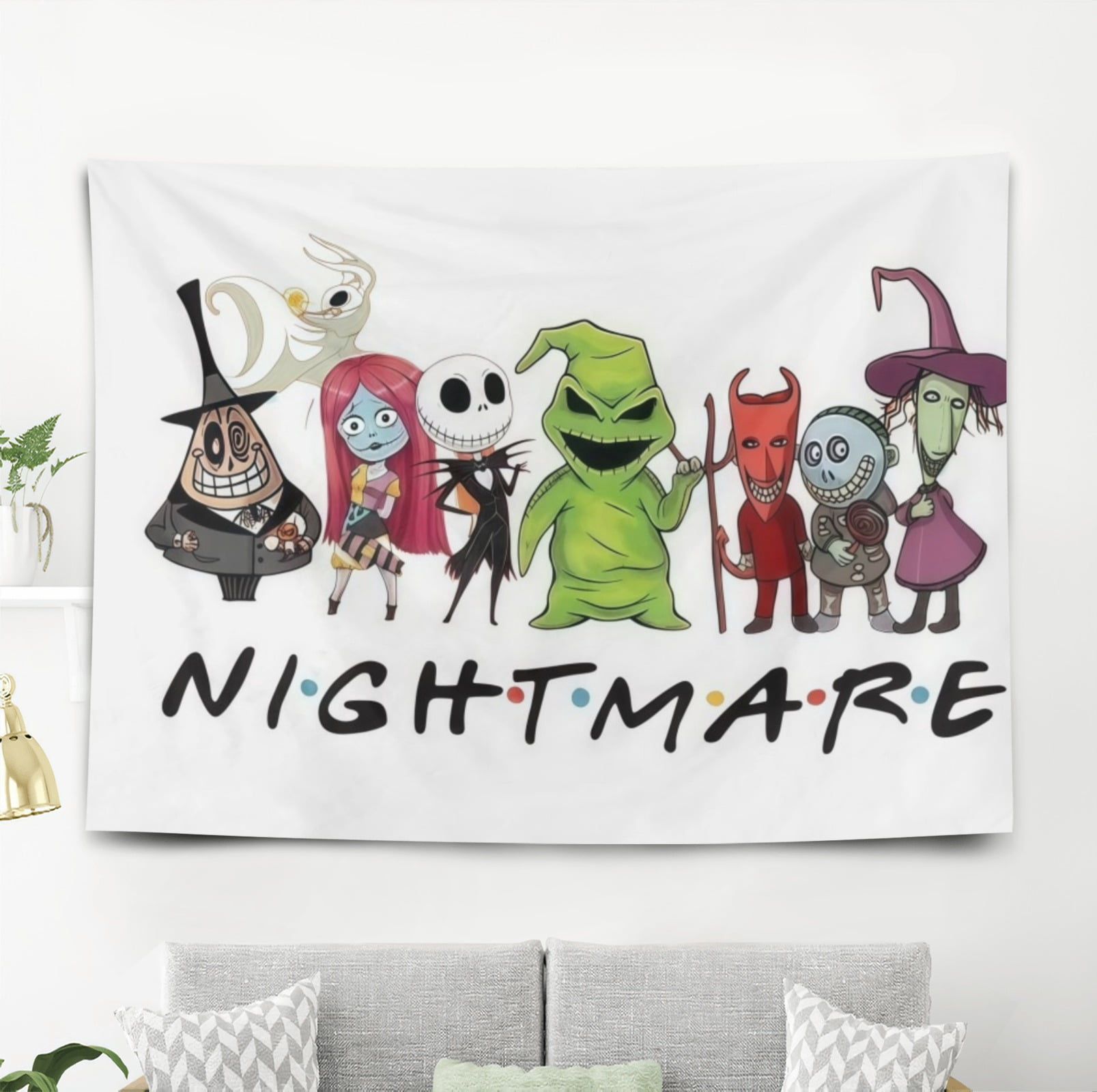 Tapestry for The Nightmare Before Christmas wall hanging Bedroom Dorm ...