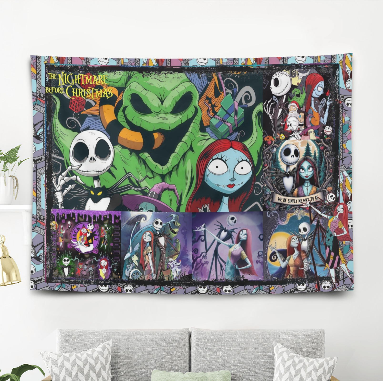Tapestry for The Nightmare Before Christmas wall hanging Bedroom Dorm ...