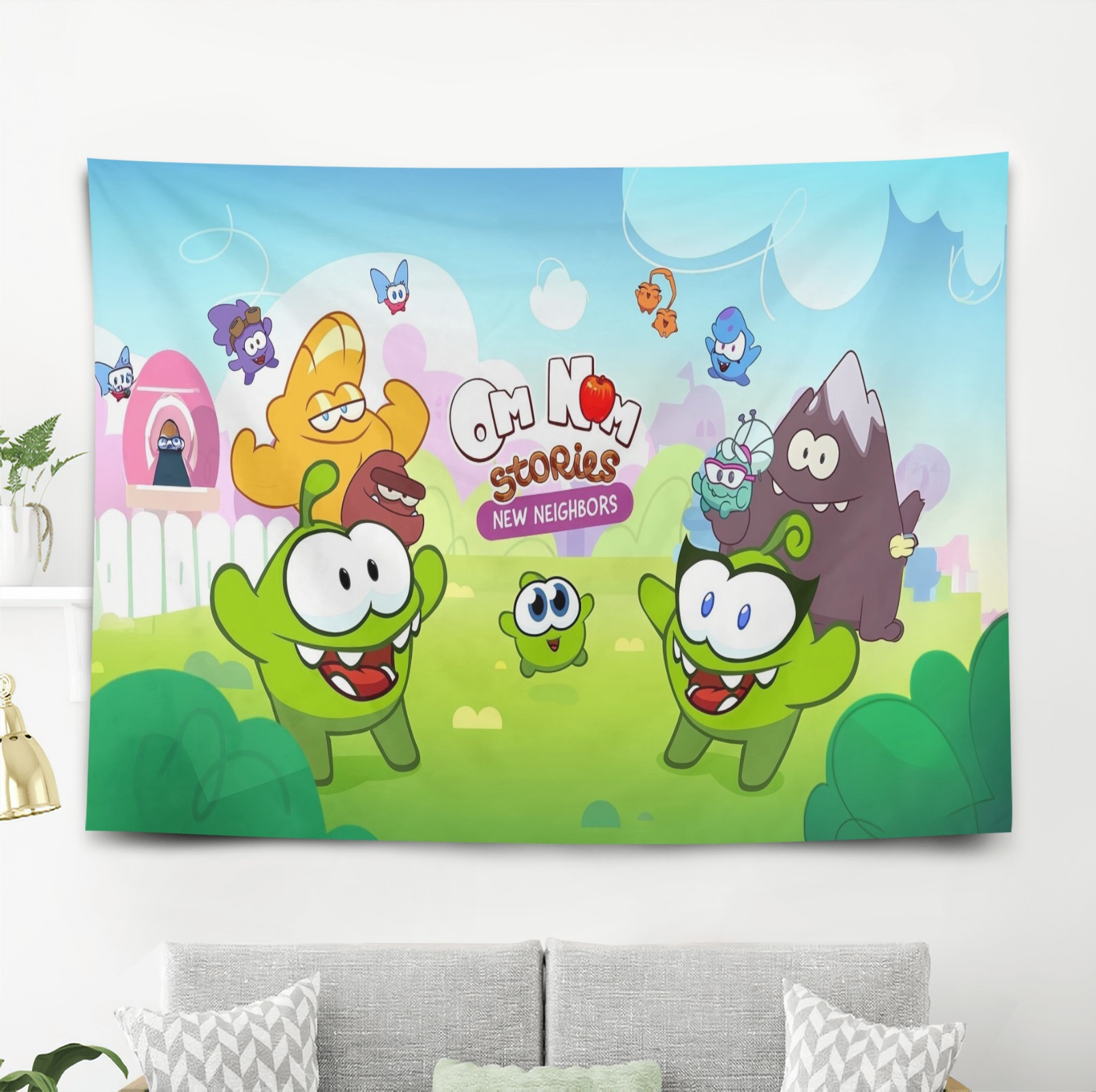 Tapestry for Om Nom Stories wall hanging Bedroom Dorm Funny Backgrounds ...