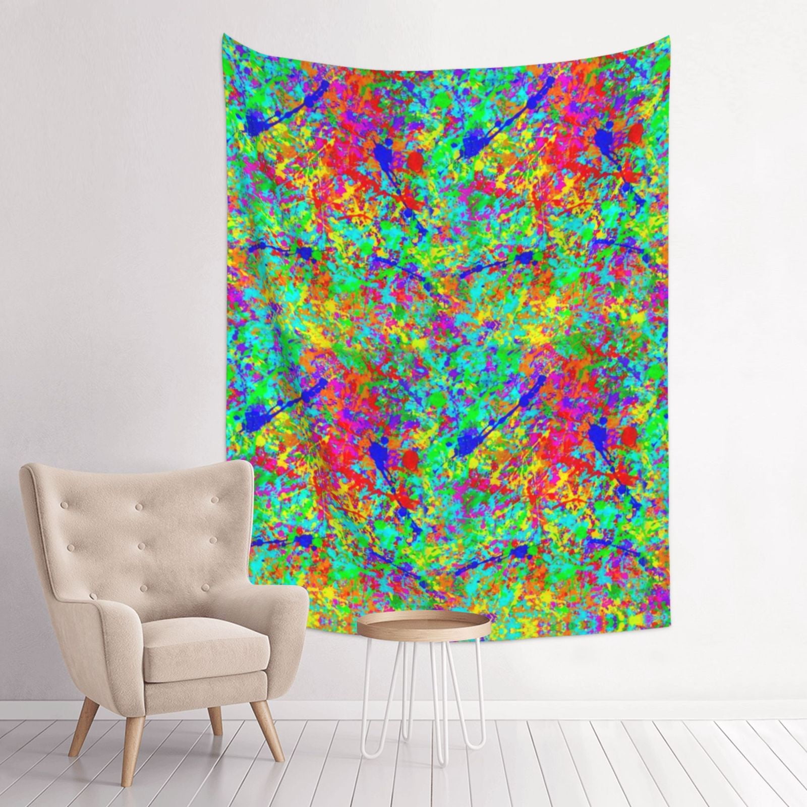 Tapestry Paint Splatter Grunge Art Print Mural For Bedroom Living Room ...