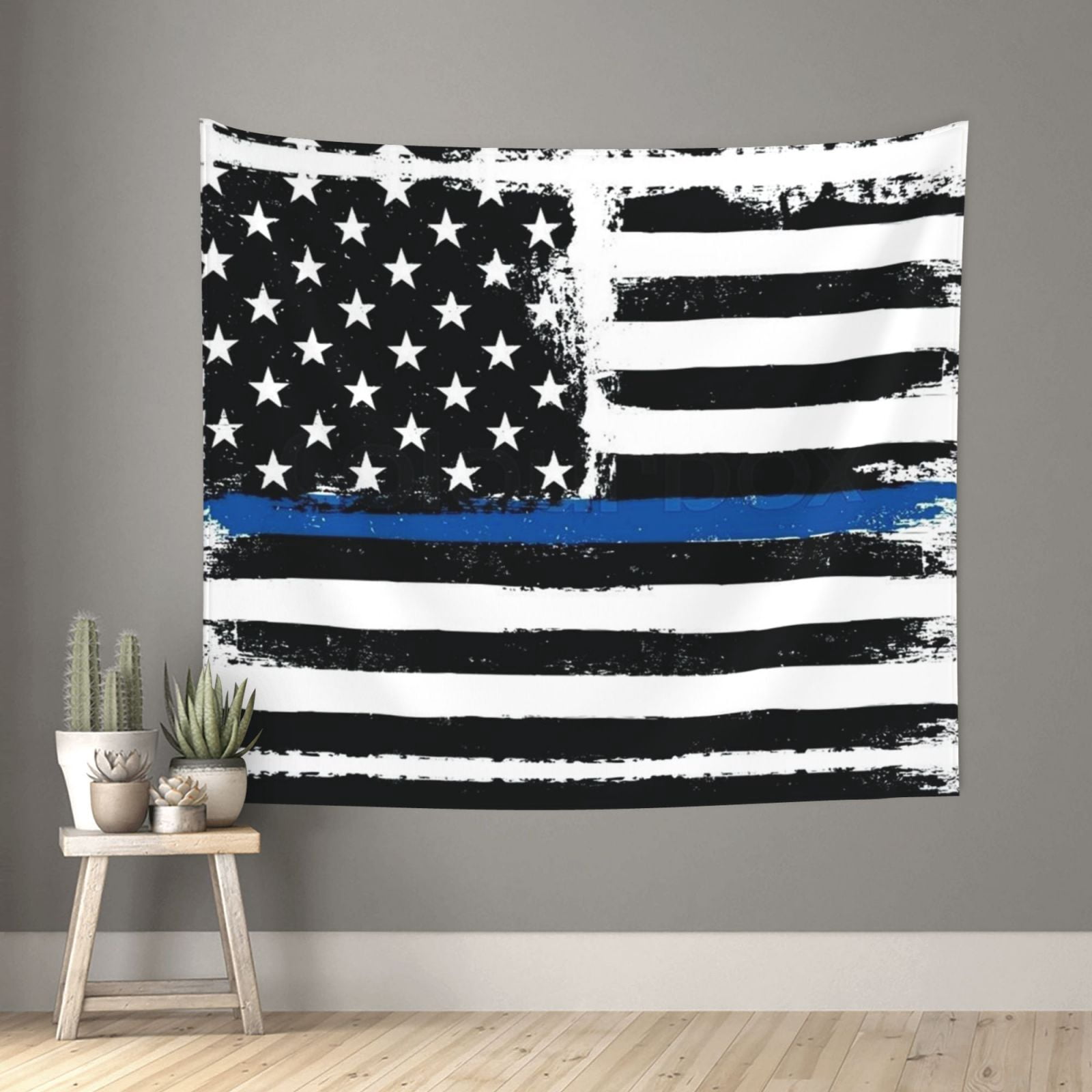Tapestry Thin Blue Line Flag America Backdrop Tapestry Wall Haning For ...