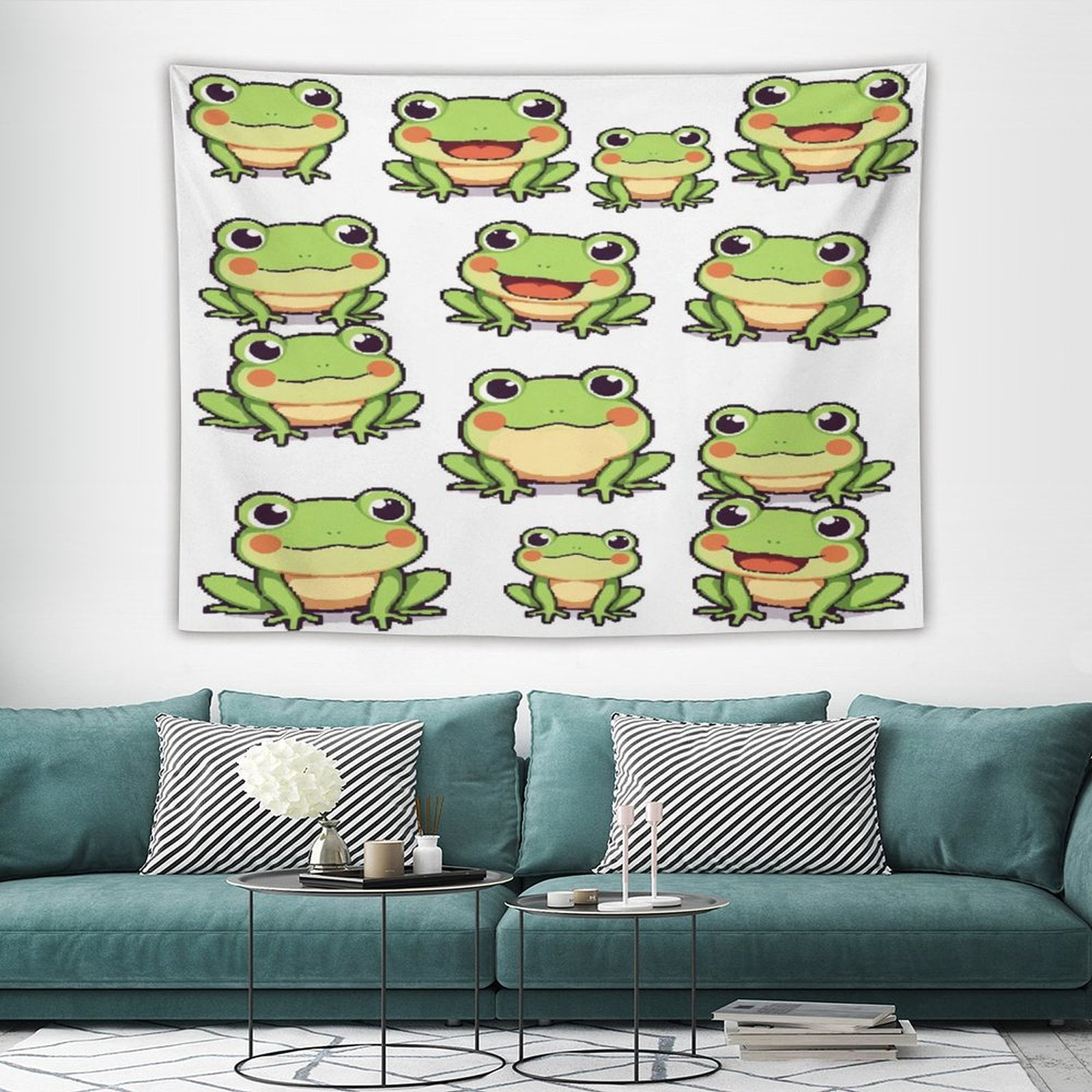 Tapestry Wall Hanging Cartoon Frog Art Bedroom Window Decoration ...