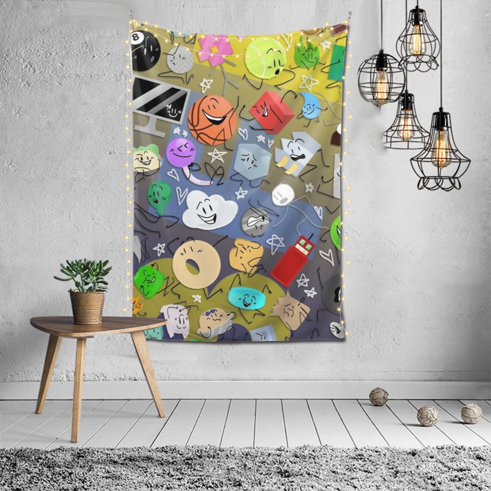Tapestry Wall Hanging Curtain, Battle for Dream Island Bfdi Art Poster ...