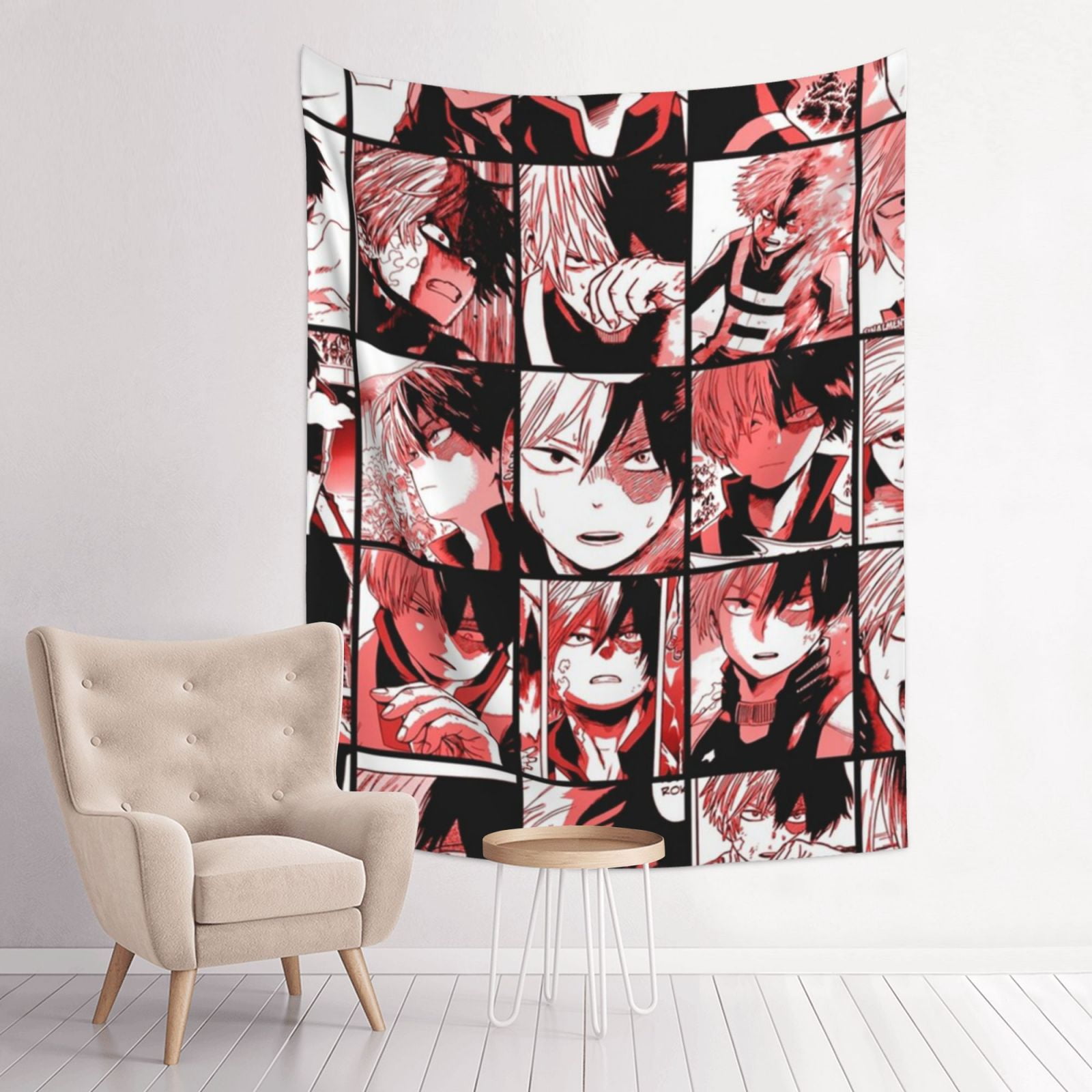 Tapestry Wall Hanging Curtain, My Hero Academia Todoroki Shoto Collage ...