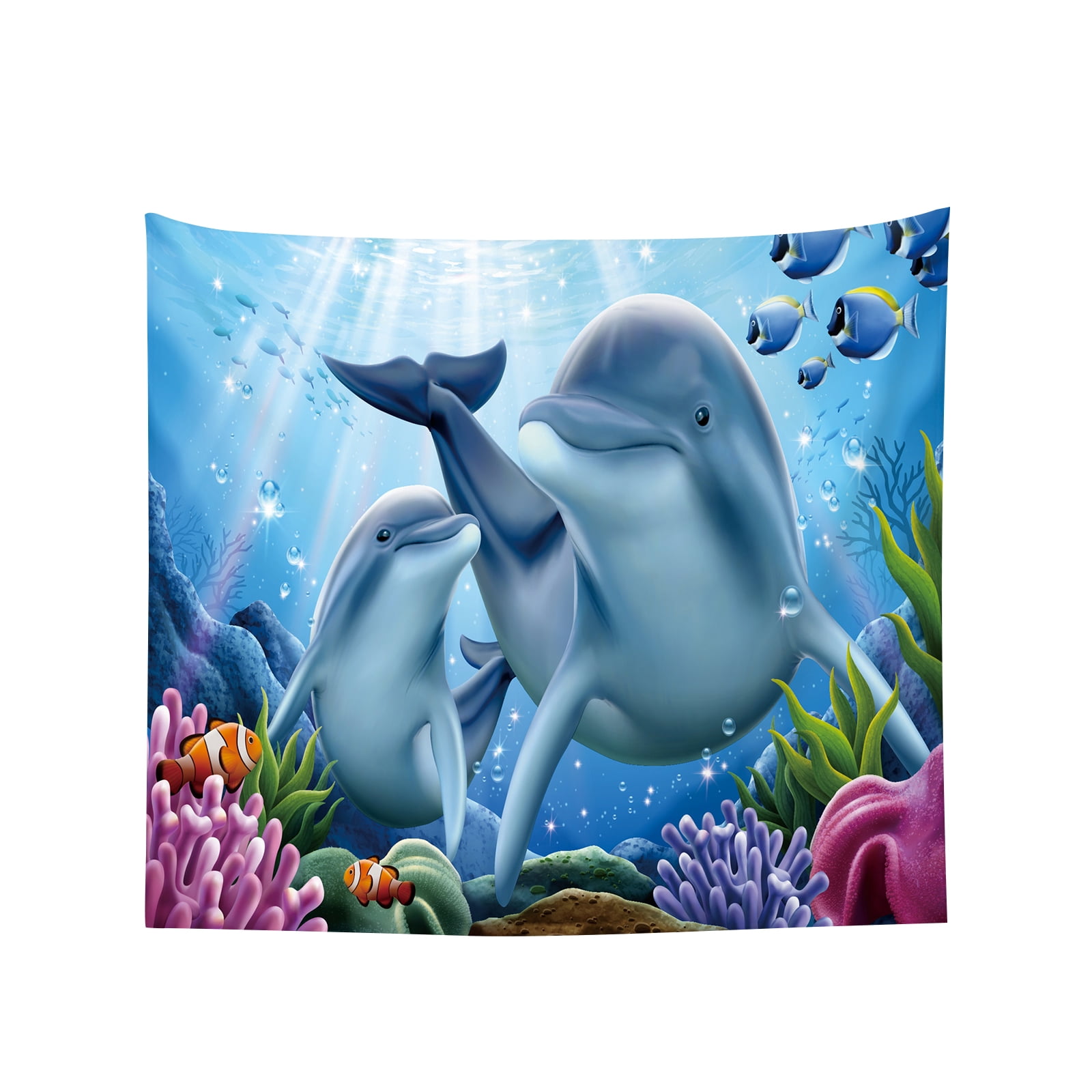 Tapestry Wall Hanging Dolphin Family Playing Together Tapestries Home ...