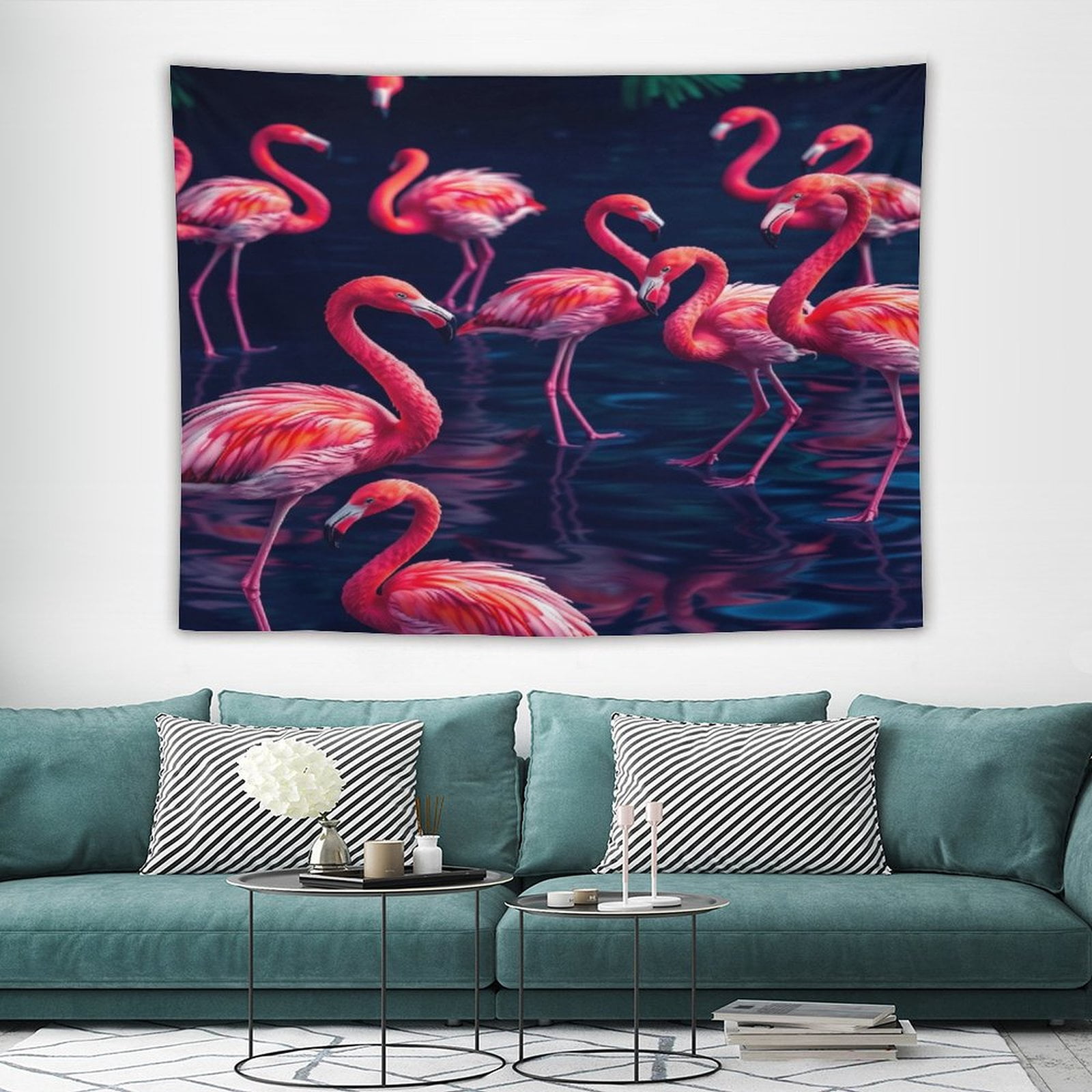 Tapestry Wall Hanging Flamingo Art Bedroom Window Decoration Background ...