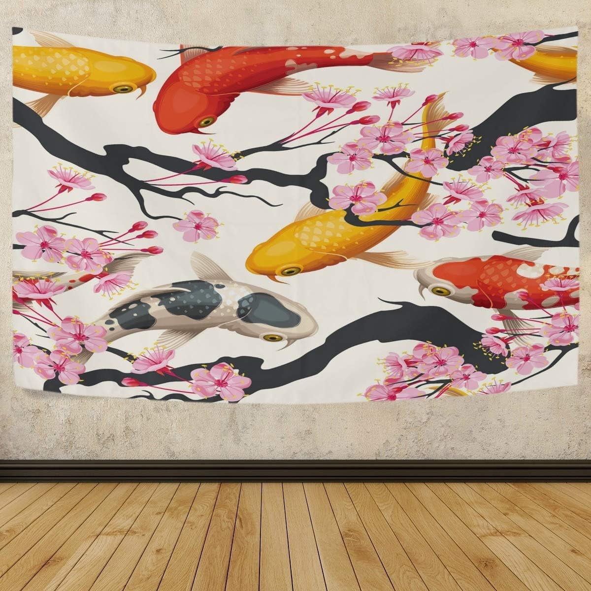 Tapestry Wall Hanging Koi Fish Tapestry Polyester Tapestry Bright Wall ...