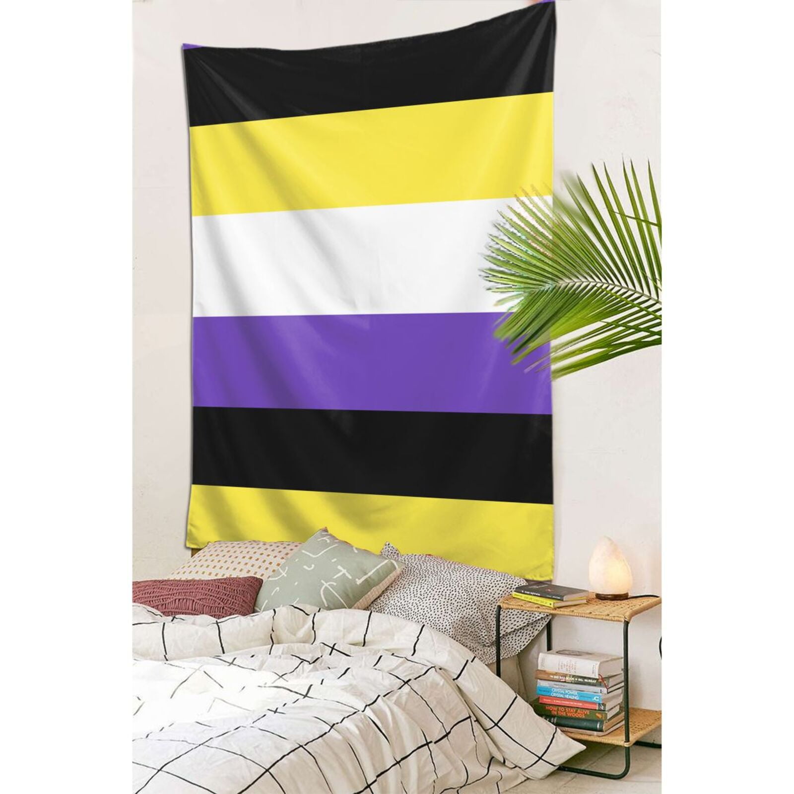 Tapestry Wall Hanging Non-Binary Pride Flag Wall Tapestry For Dorm Bedroom Living Room 90" X 60 ...