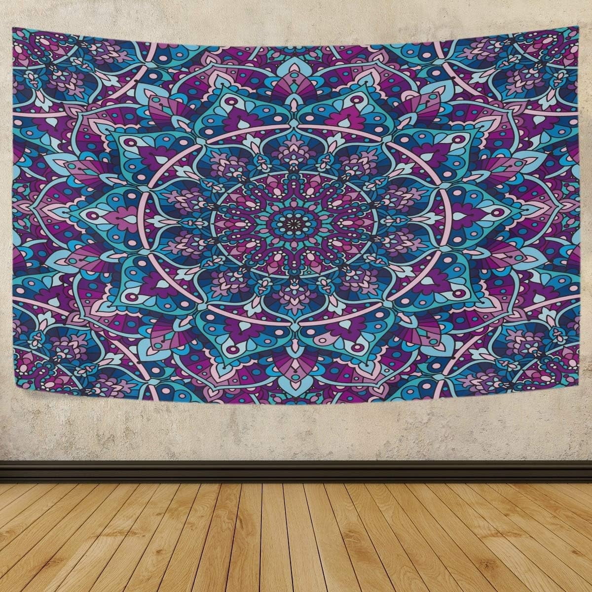 Tapestry Wall Hanging Purple Mandala Tapestry Polyester Tapestry Bright ...
