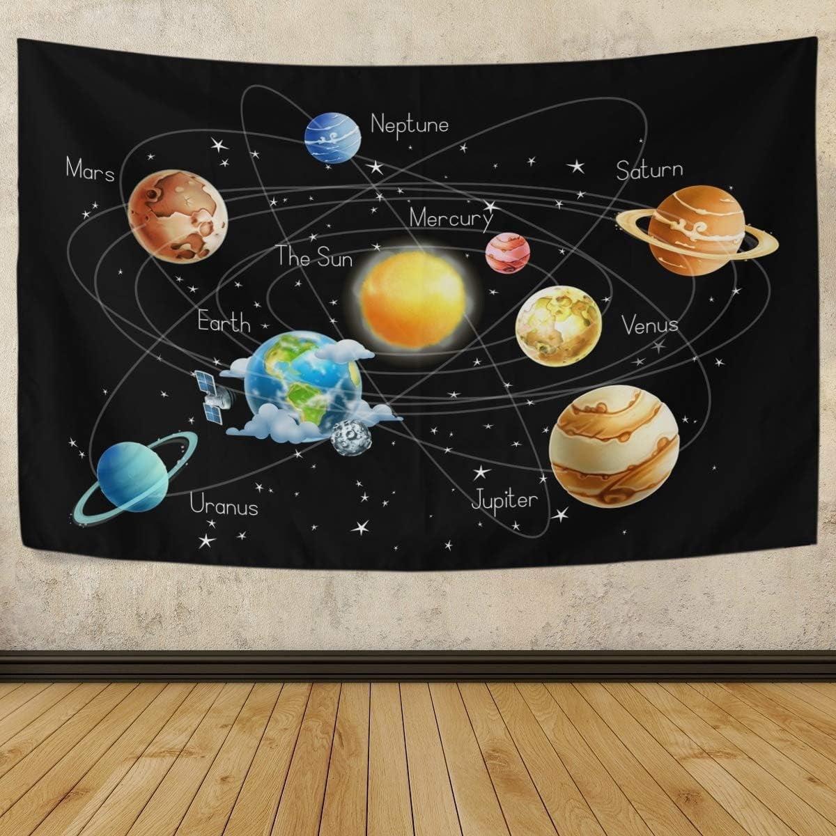 Tapestry Wall Hanging Solar System Planets Tapestry Polyester Tapestry ...
