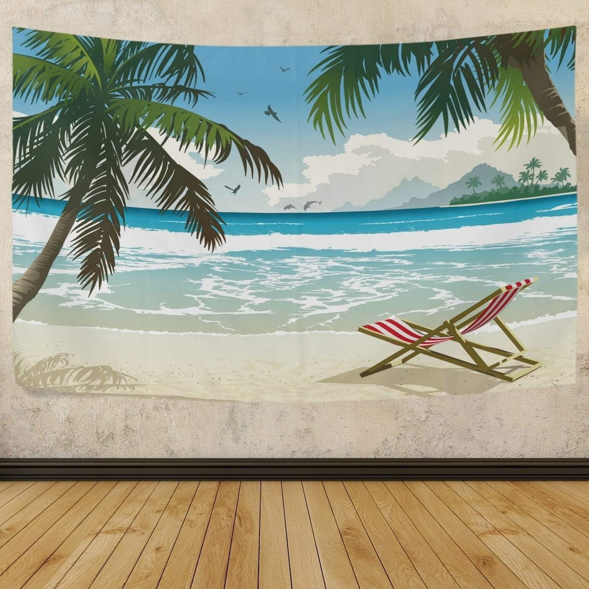 Tapestry Wall Hanging Tropical Beach Tapestry Polyester Tapestry Bright ...