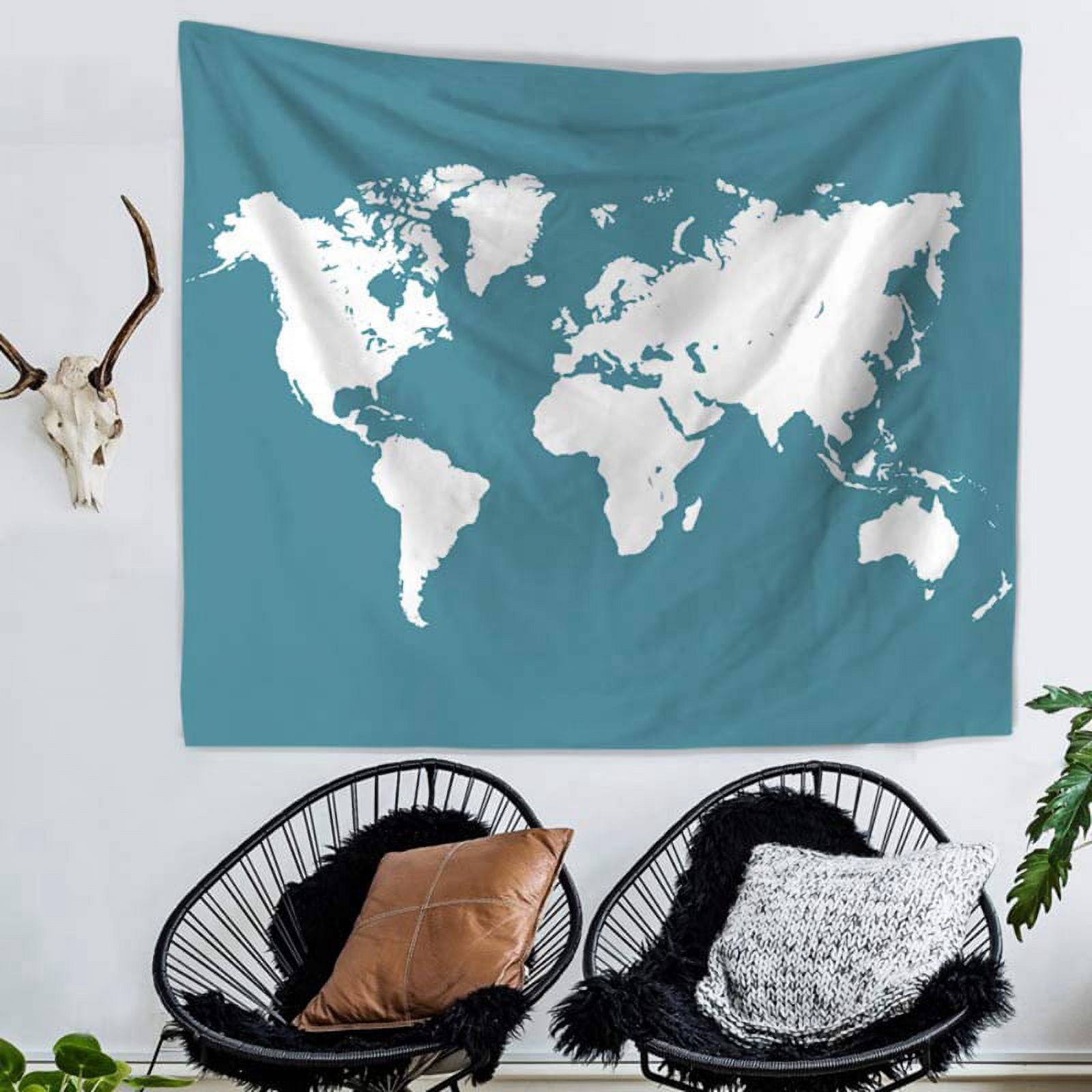 Tapestry Watercolor World Map Tapestry Wall Hanging Colorful Map ...