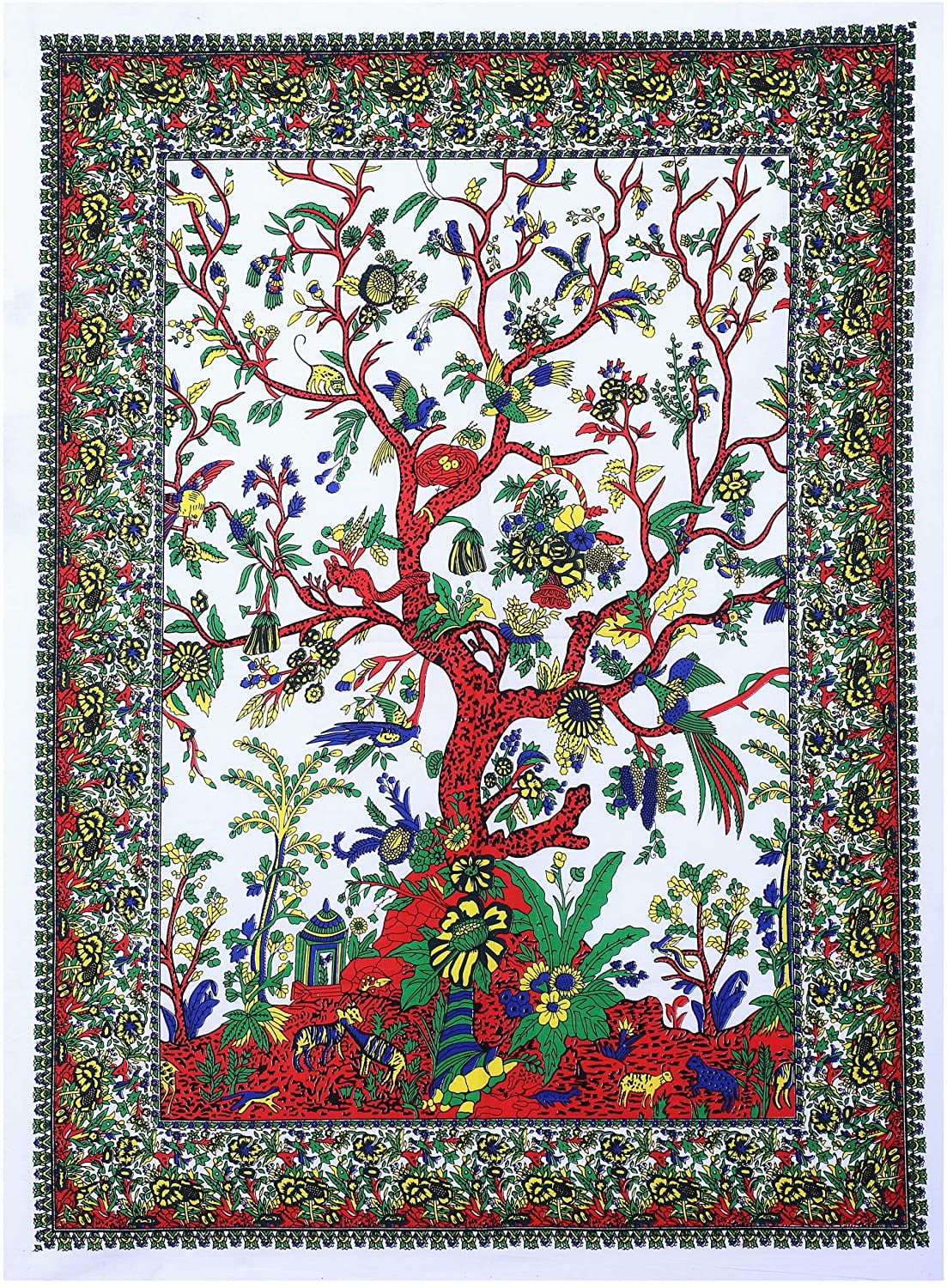 Tapestry White Tree of Life Wall Hanging Psychedelic Tapestries Indian ...