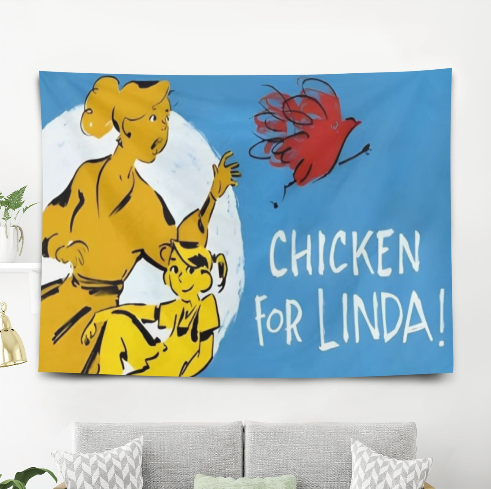 Tapestry for Chicken for Linda Bedroom Dorm wall hanging Funny Poster ...