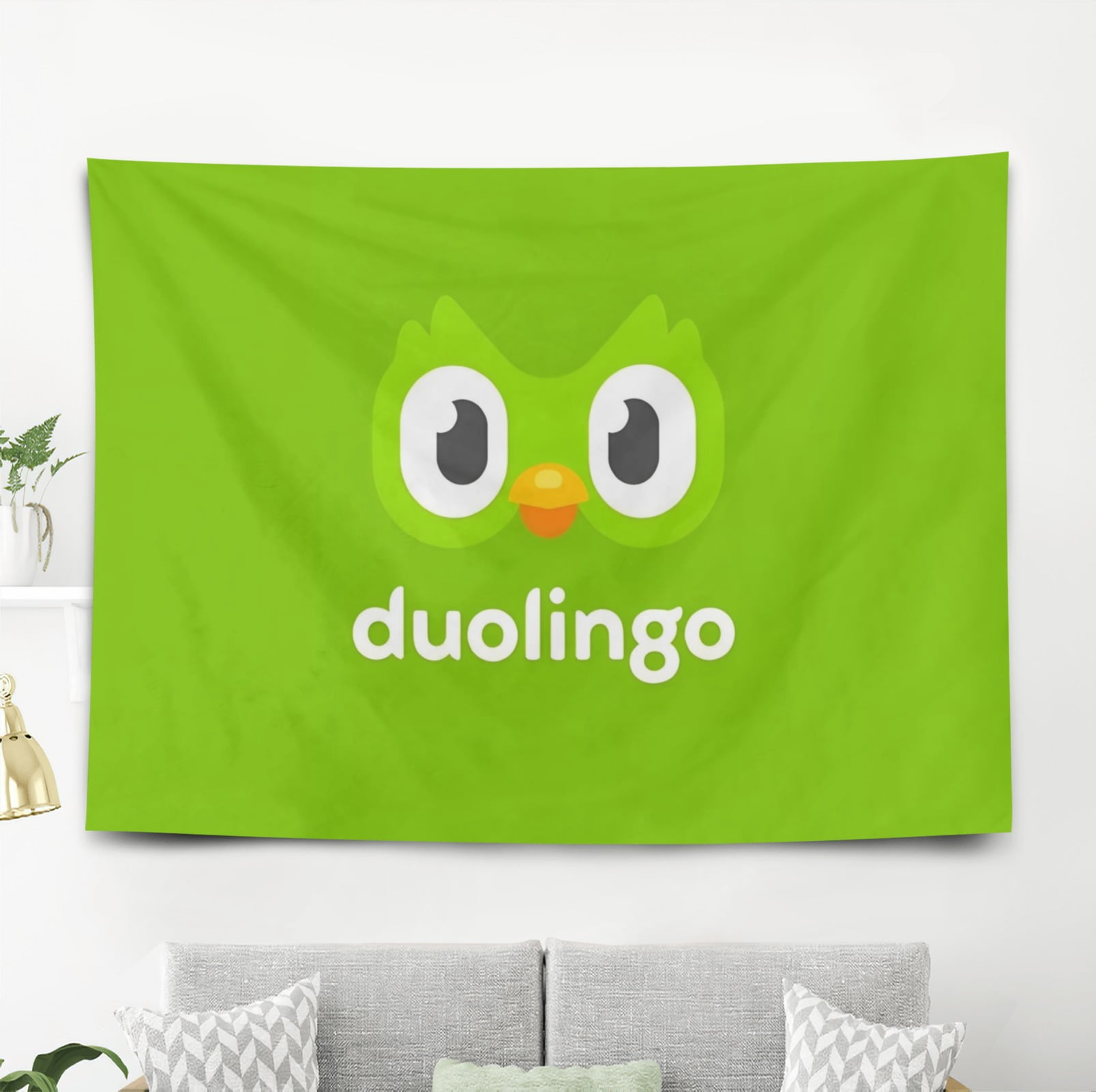 Tapestry for Duolingo Bedroom Dorm wall hanging Funny Poster Backgrounds Wall Art Decorations ...