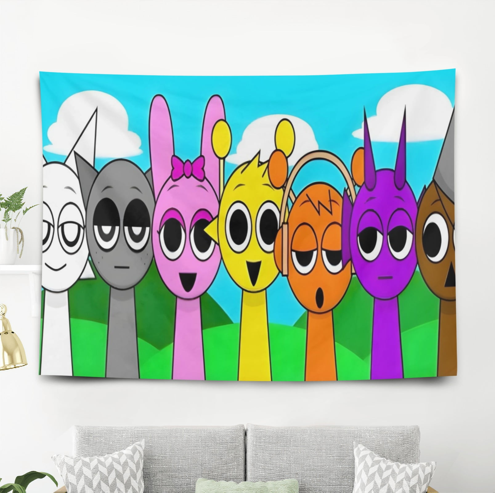 Tapestry for Incredibox Sprunki Bedroom Dorm wall hanging Funny Poster ...