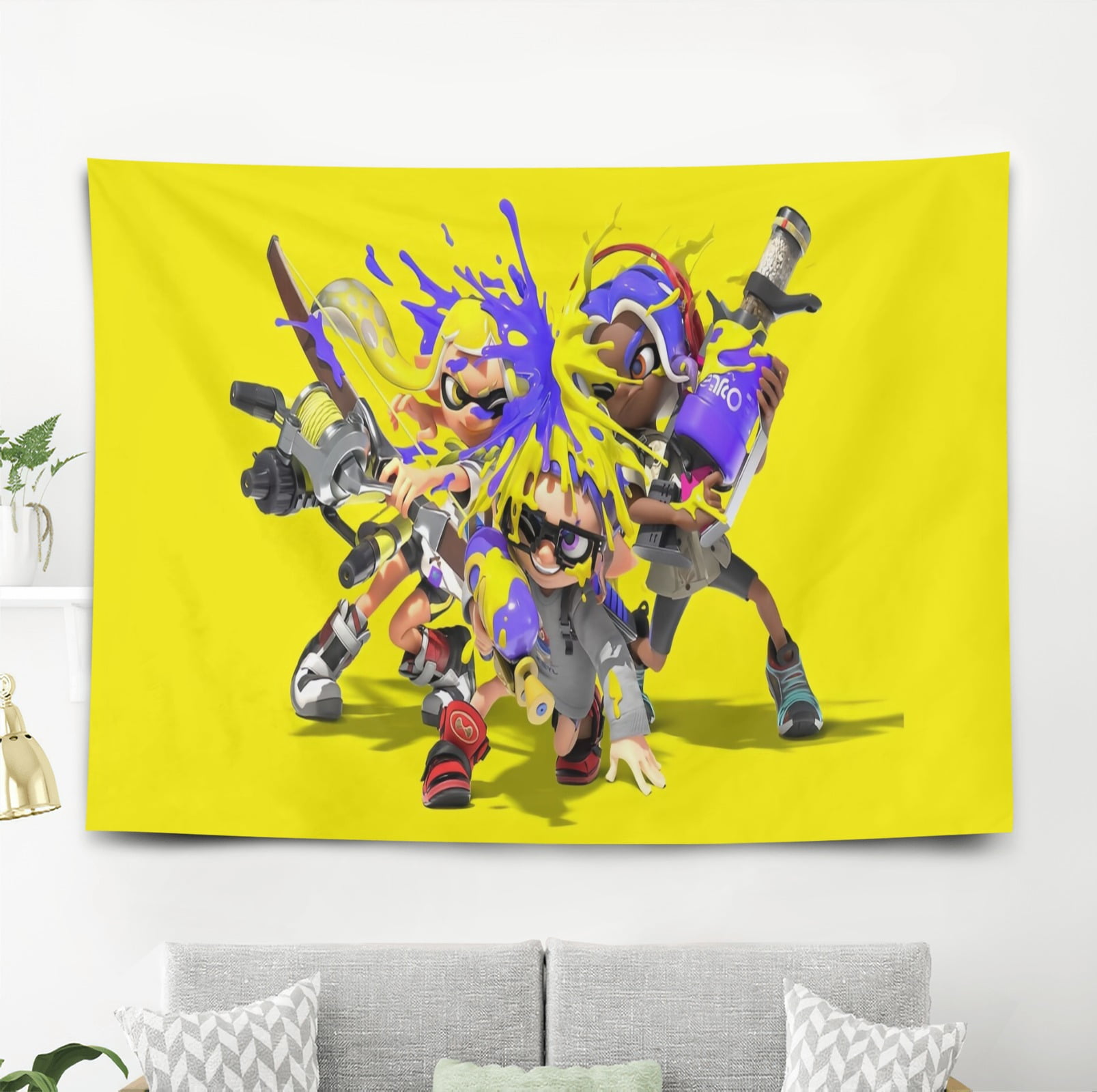 Tapestry for Splatoon Bedroom Dorm wall hanging Poster Backgrounds ...