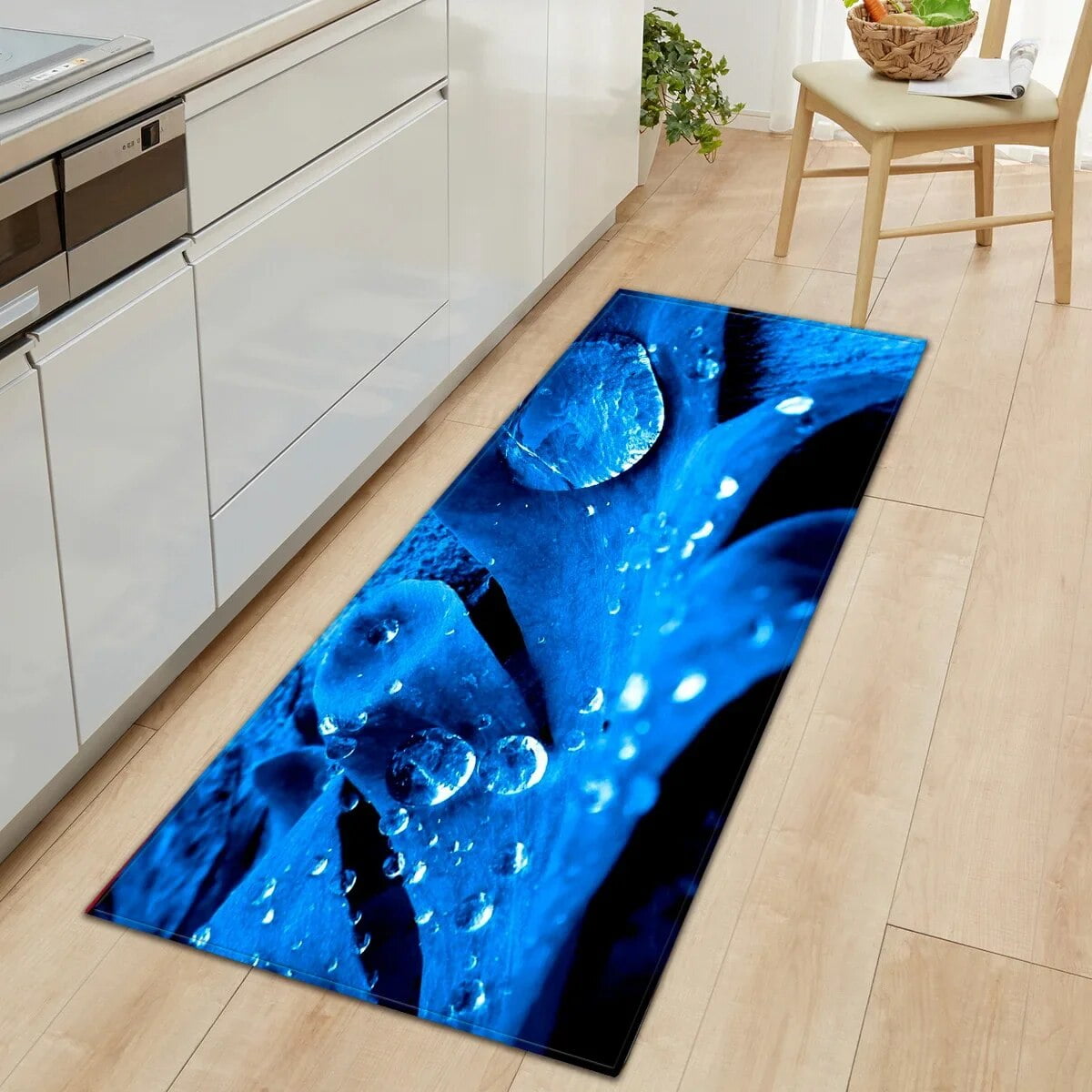 Tapete de cozinha 3D girassol Anti-Slip Long Strip Sala Tapete Quarto ...