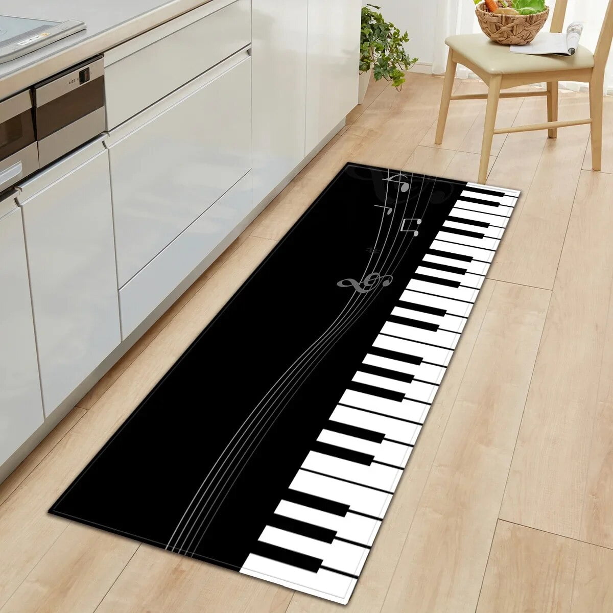 Tapete de cozinha 3D girassol Anti-Slip Long Strip Sala Tapete Quarto macio Corredor Tapete de ...