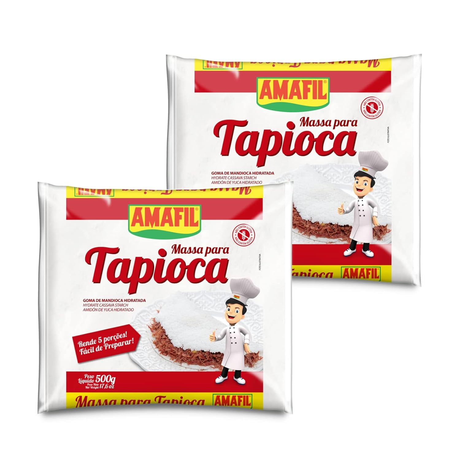 Tapioca Flour Hydrated Gluten 17.6 oz ( Pack of 2 ) Massa Para Tapioca ...
