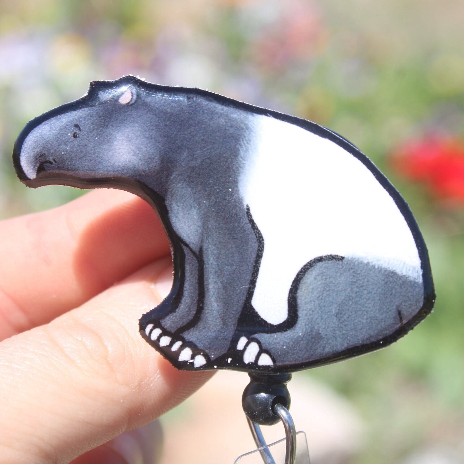 Tapir Badge Reel ID holder: Gift for Tapir lovers, nurses, vet techs ...