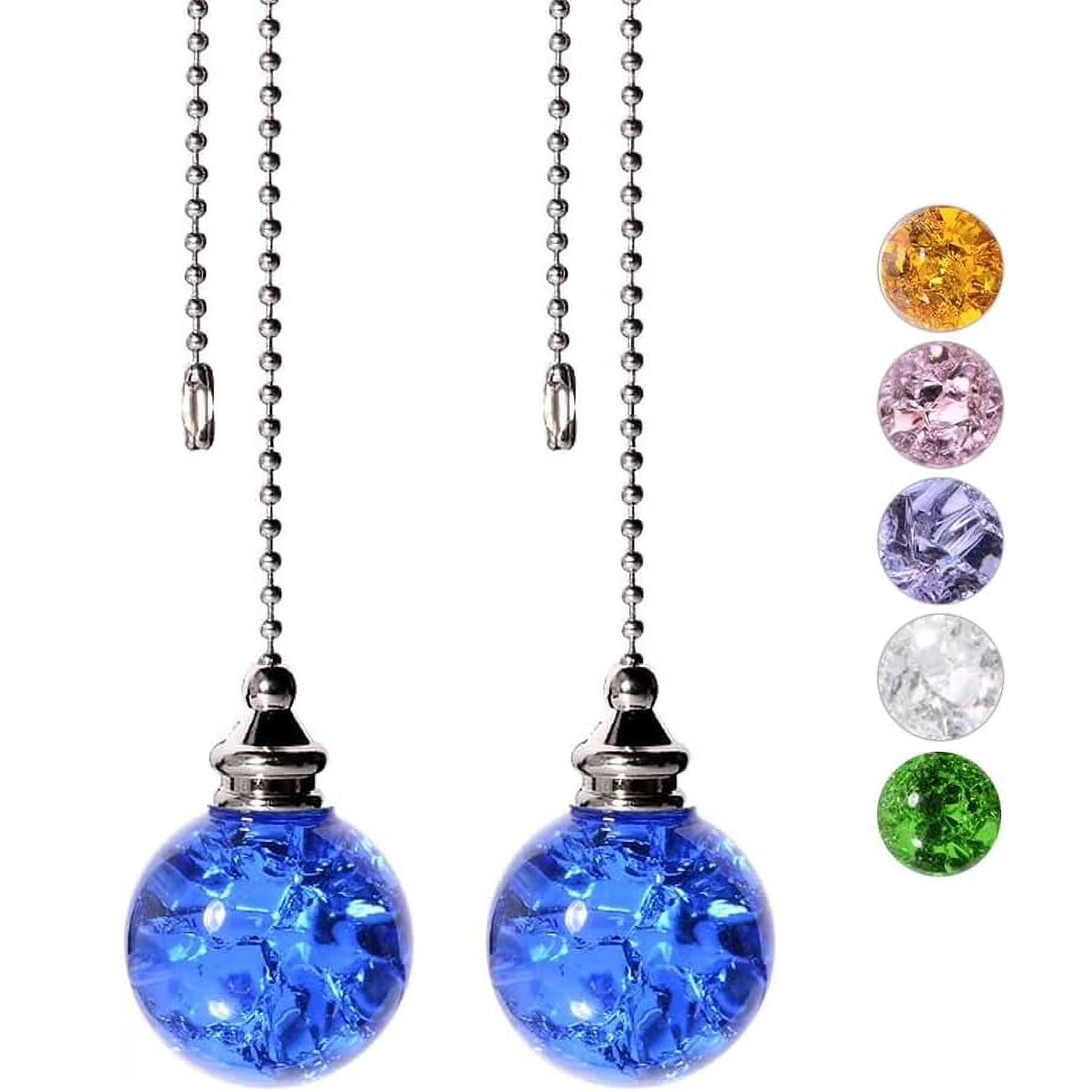 Taplcvy Premium 21″ Ball-Beaded Pull Chain Set (2 pcs) for Ceiling Fans ...