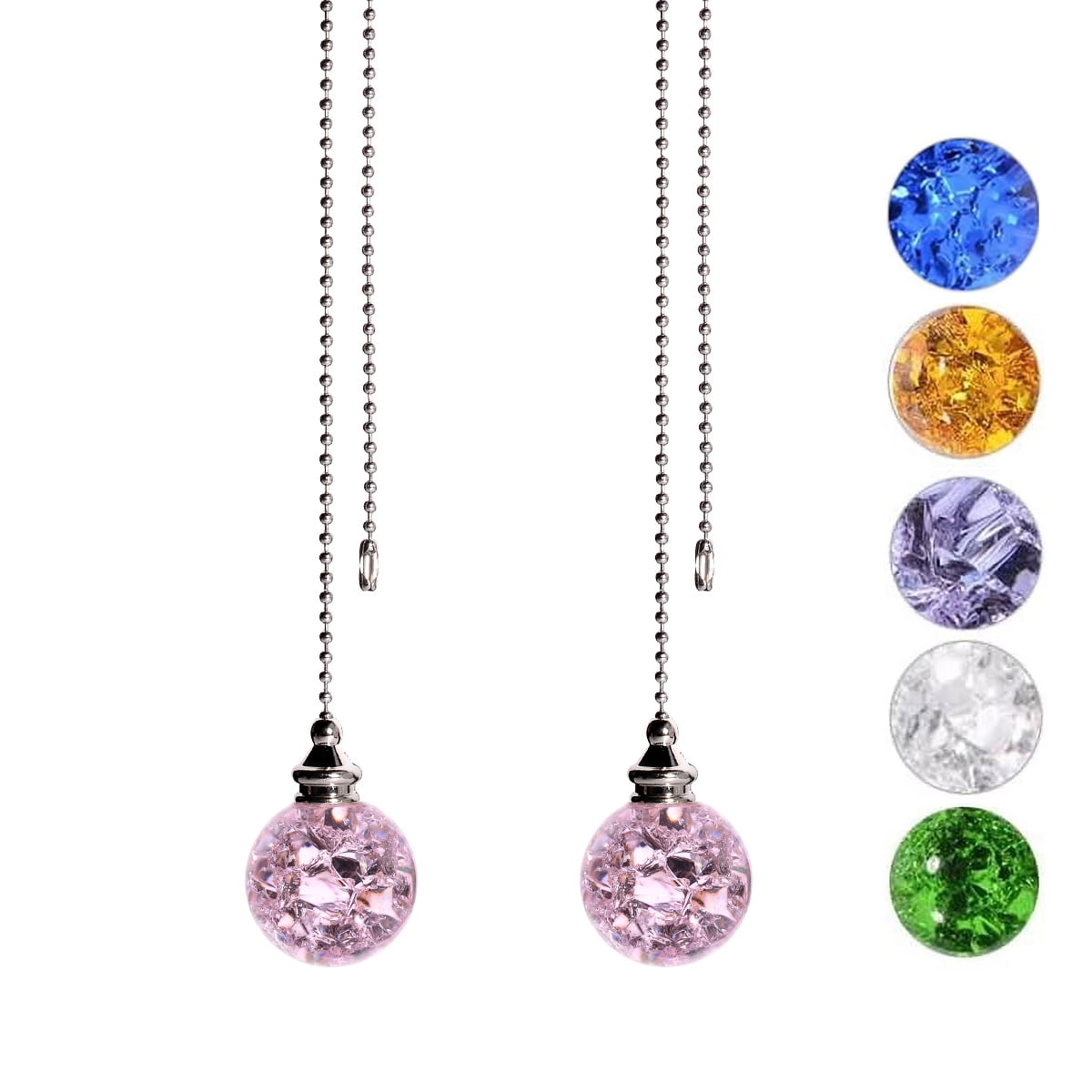 Taplcvy Premium 21″ Ball-Beaded Pull Chain Set (2 pcs) for Ceiling Fans ...