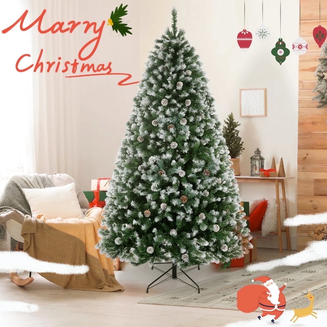 VIBESPARK 6FT Pre-Decorated Artificial Christmas Tree for Home, Office ...
