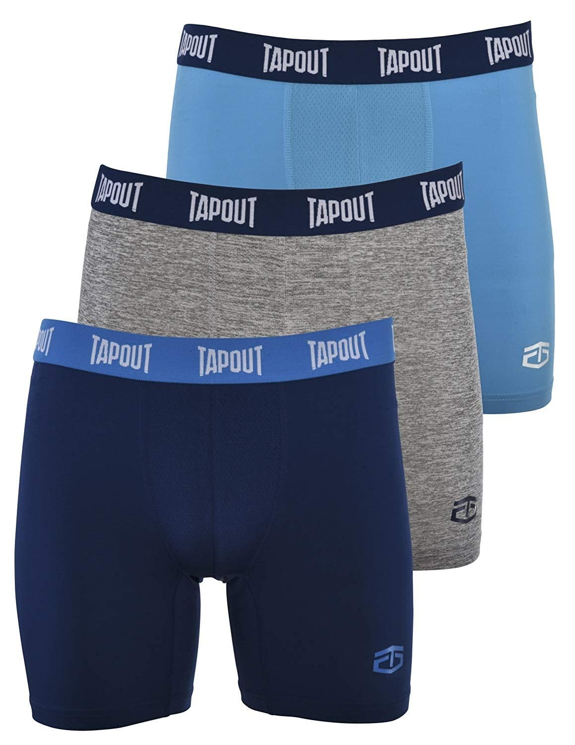 TapouT Mens Performance Boxer Briefs - 3-Pack Stretch Performance ...