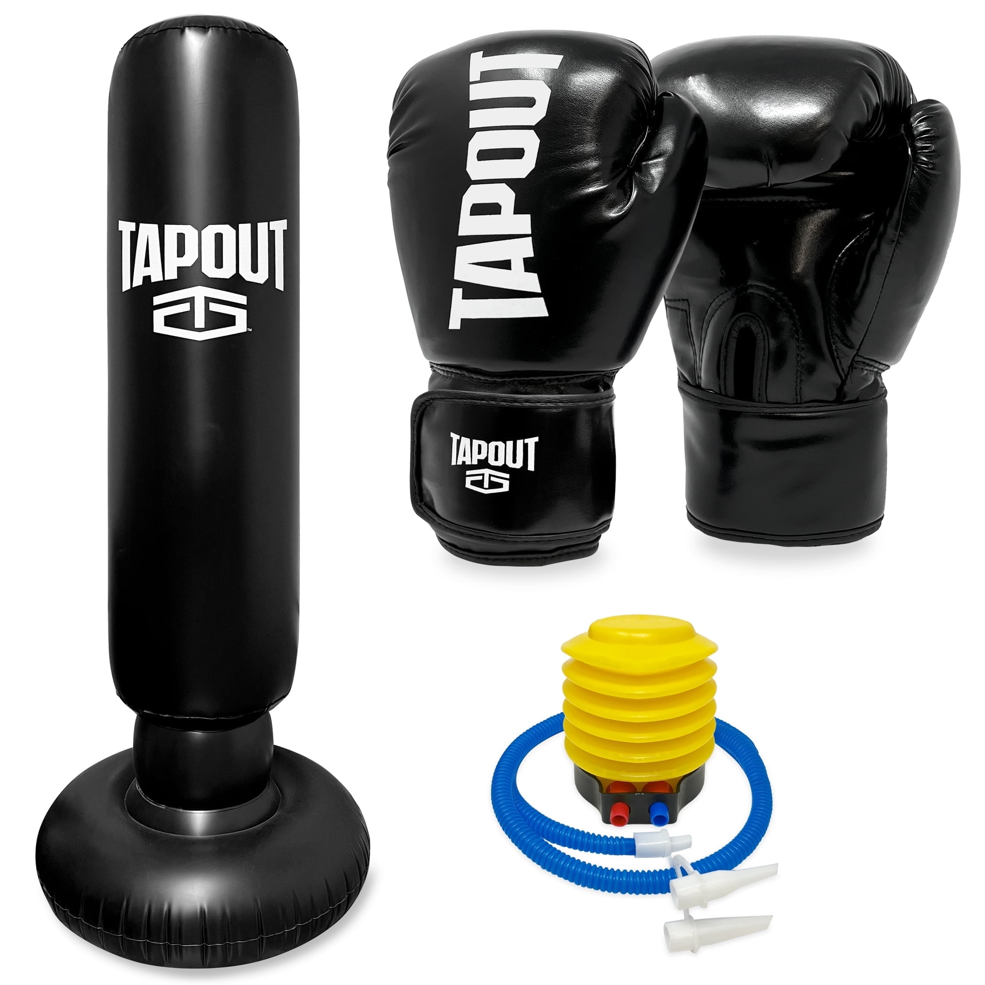 Tapout 4PC Kit with Boxing Gloves, Punching Bag and Pump - Walmart.com
