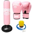 Tapout Kids Pink Boxing Kit with Inflatable Punching Bag & 8 oz Gloves ...
