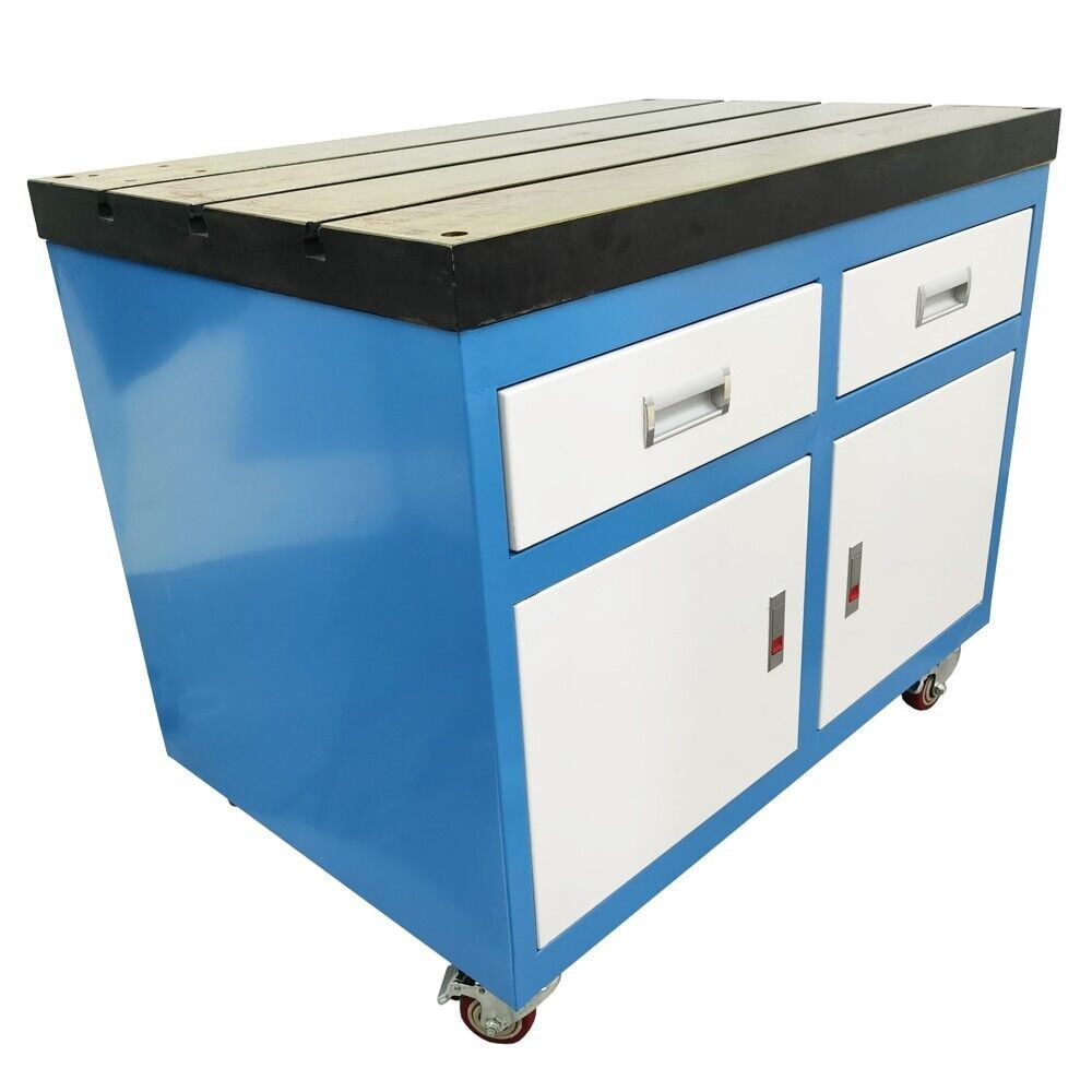 Tapping Machine Table Movable T-slot Workbench with Drawers 35.4"*23.6 ...