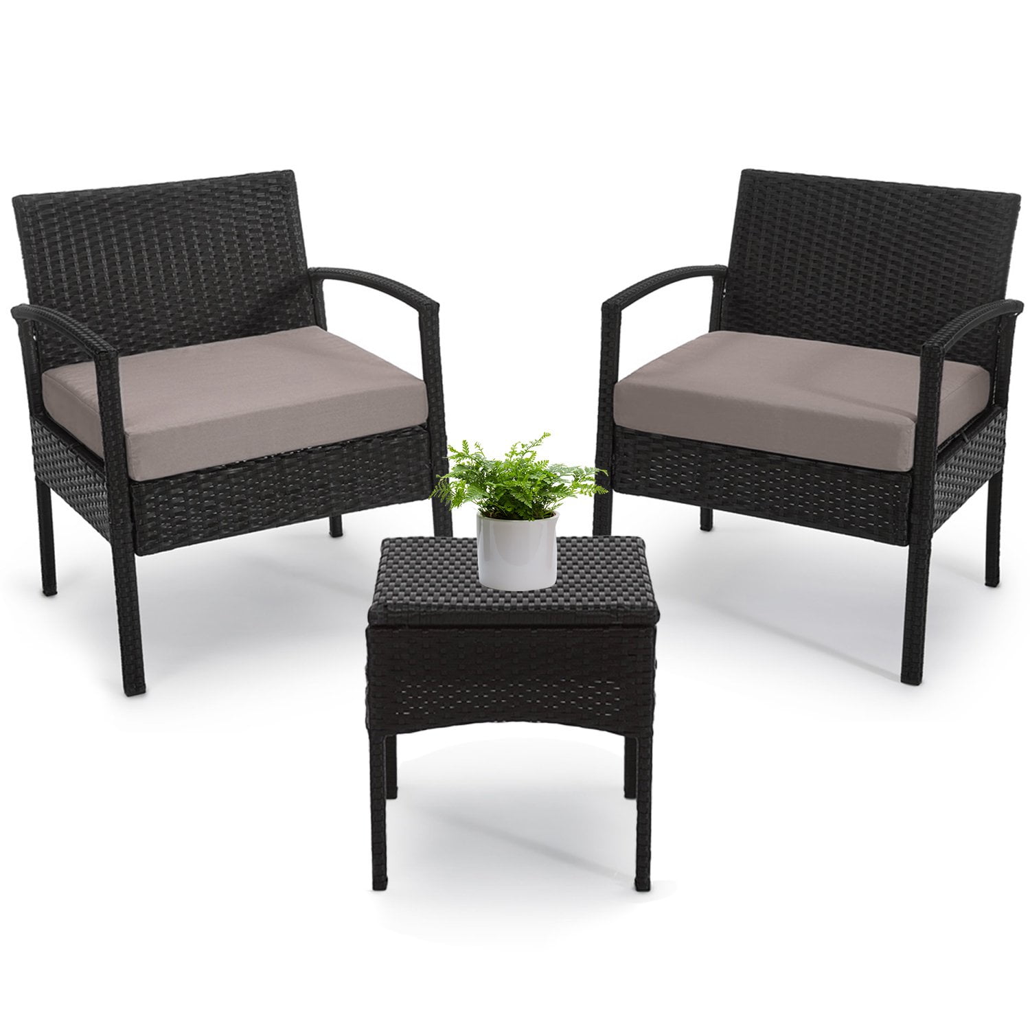 Tappio 3 Piece Outdoor Patio Furniture Set Outdoor Rattan Furniture ...