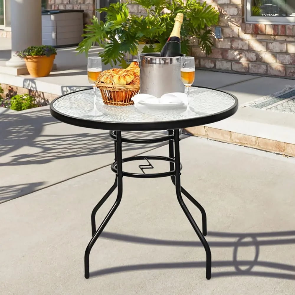 Tappio 32 Inch Patio Bar Table, Round Outdoor Bar Height Bistro Table ...