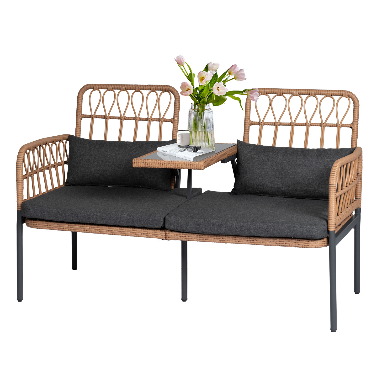 Dover 2Pc Outdoor Rope Conversation Set- Loveseat & Coffee Table ...