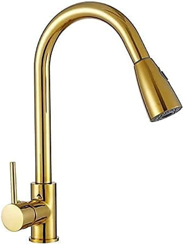 -Taps,Faucets,Hot Cold Golden Pull Out Spray Head Kitchen Faucets 360 ...