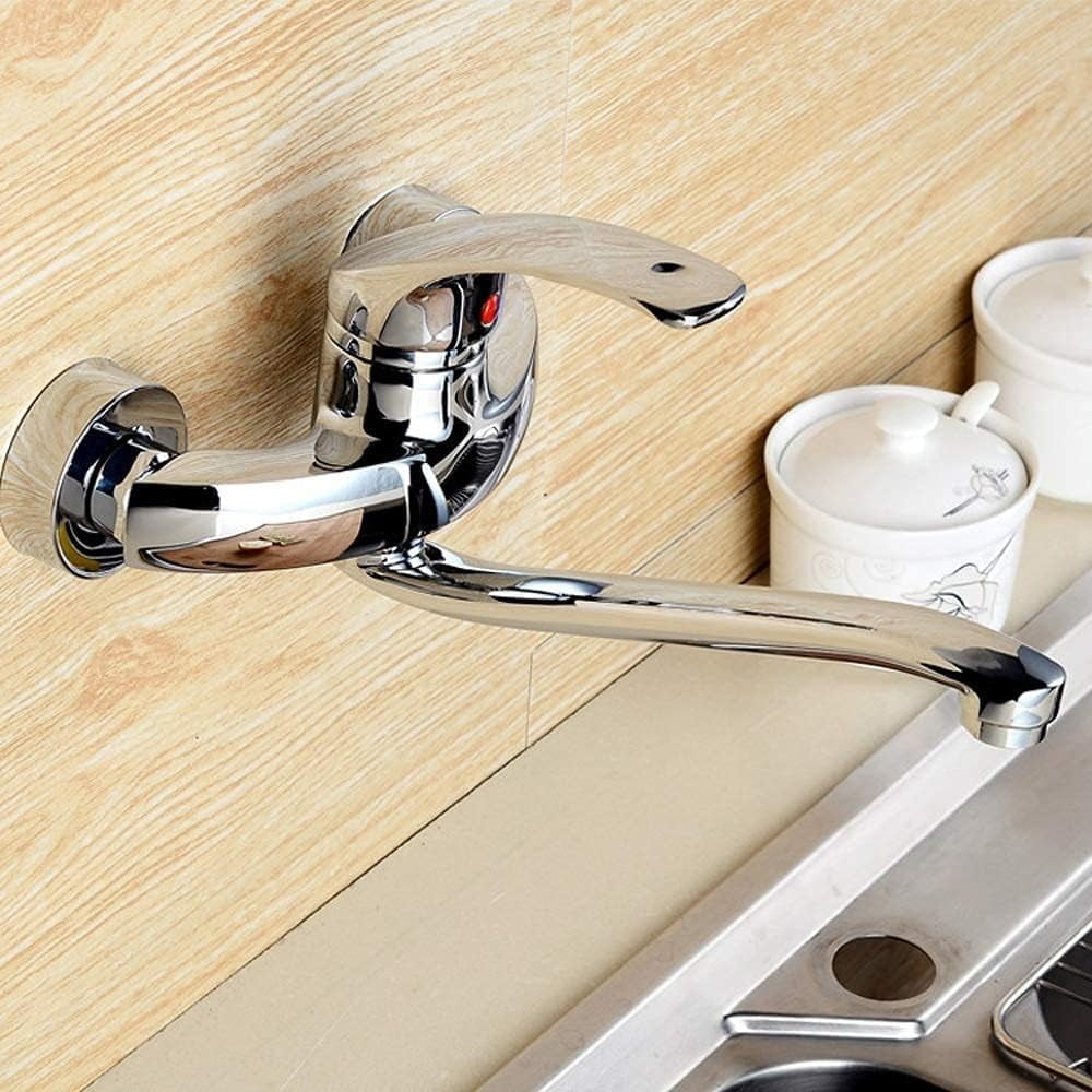 -Taps,Faucets,Wall-Mounted Kitchen Taps in-Wall Sink Faucet Mixing Cold Heat Balcony Faucets ...