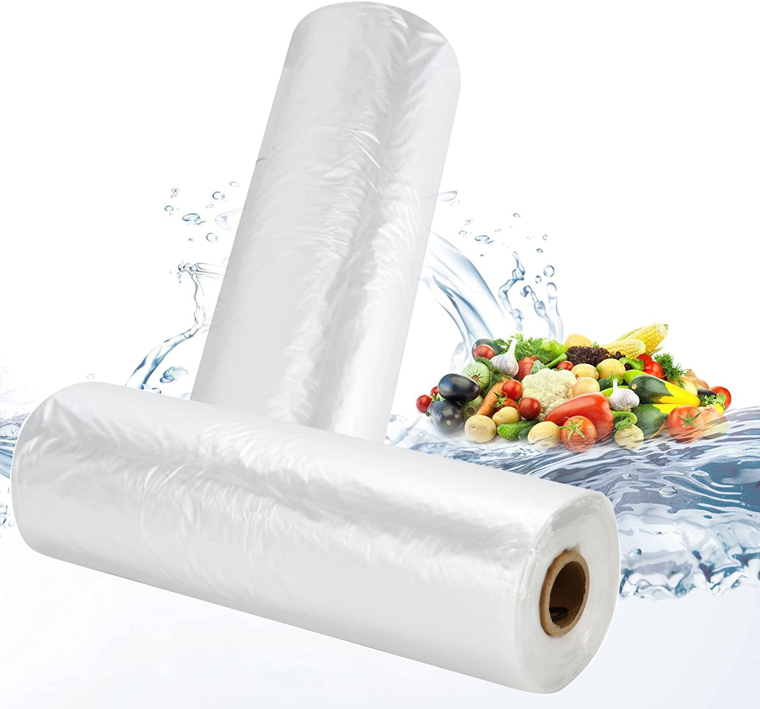 Tapsin 12x16 Plastic Produce Bags on a Roll - Clear Plastic Bags for ...