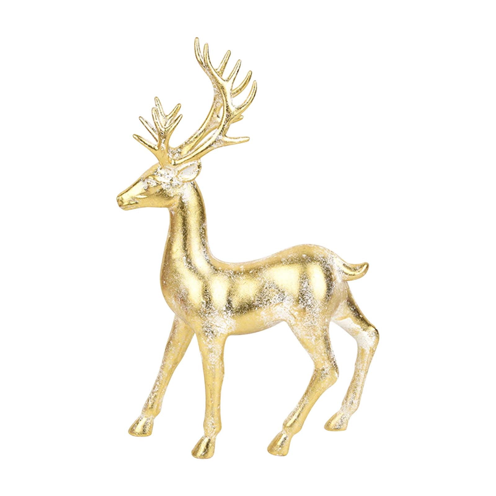 Taqqpue 2 Packs Reindeer Figurines, Resin Christmas Reindeer Decor for ...