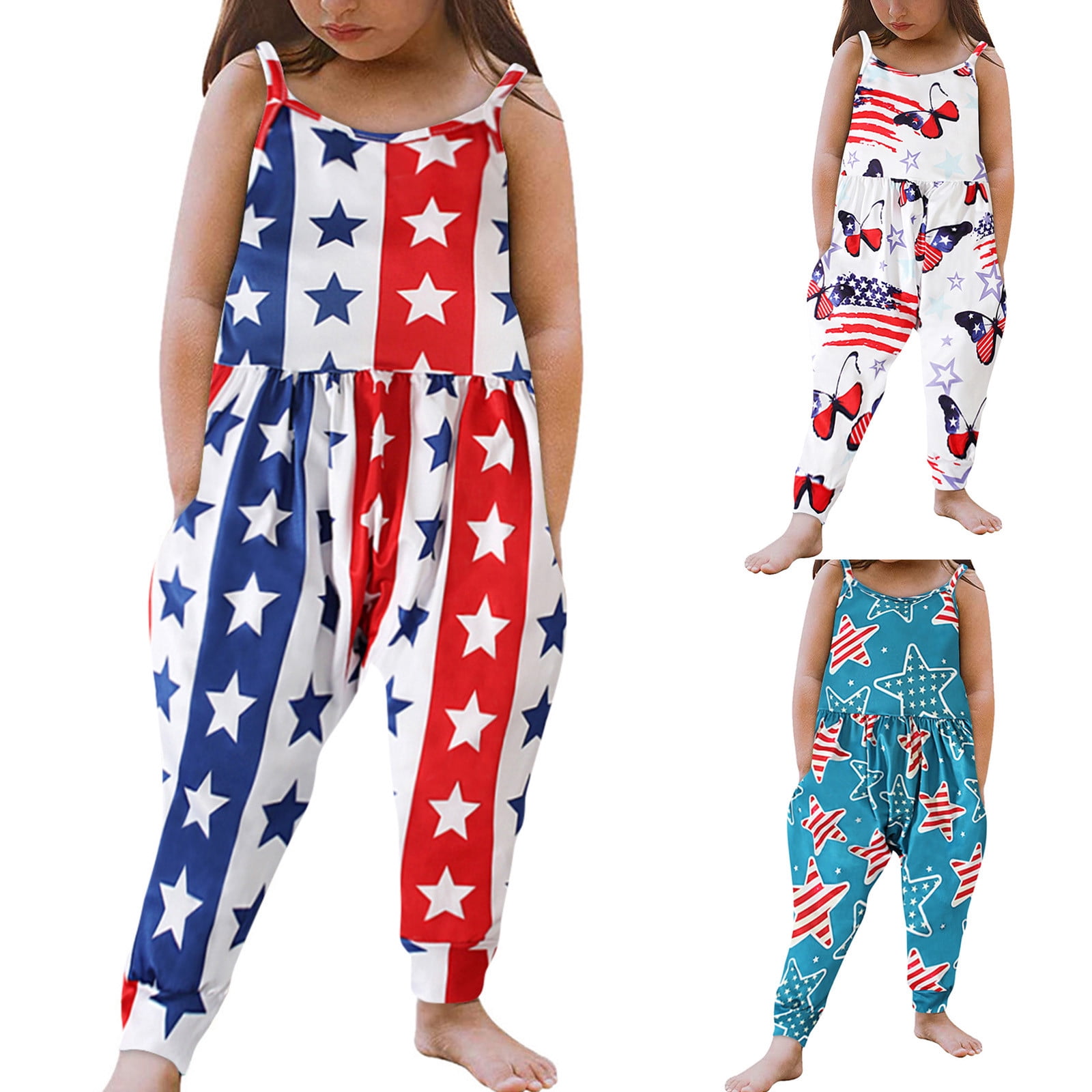 Taqqpue 4th of July Baby Girl Outfits Girls Summer Independence Day ...